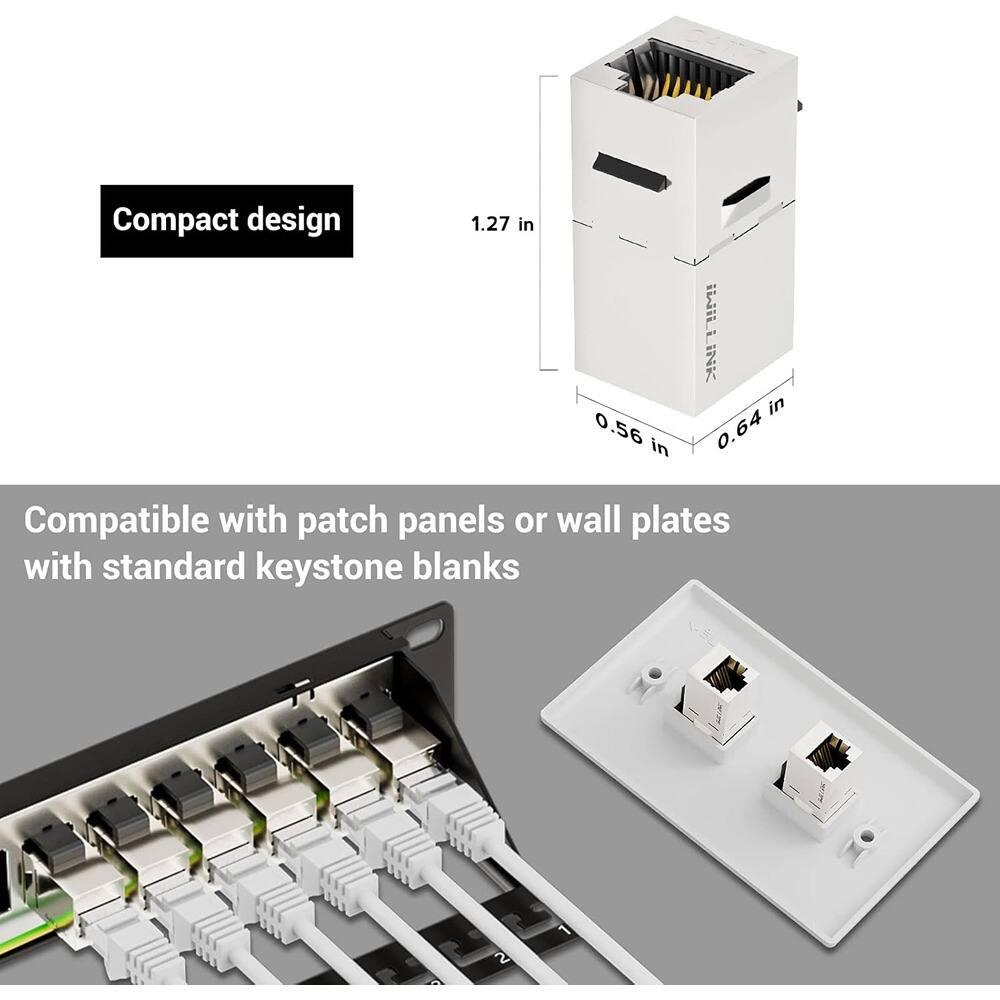 ACJPR 25 Pack Shielded RJ45 Keystone Couplers, Cat7/Cat6a/Cat6/Cat5e ...