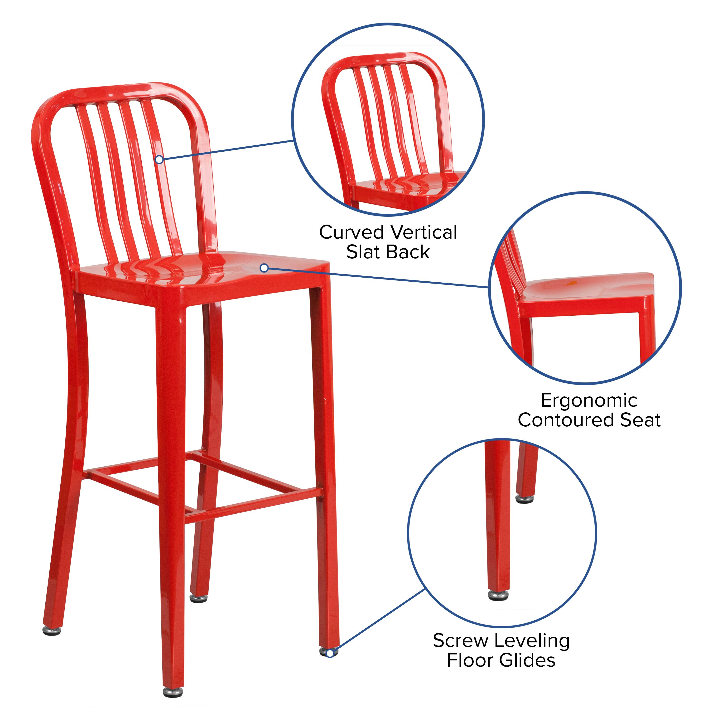 Emma + Oliver Commercial Grade 30"H Colorful Metal Indoor Outdoor ...