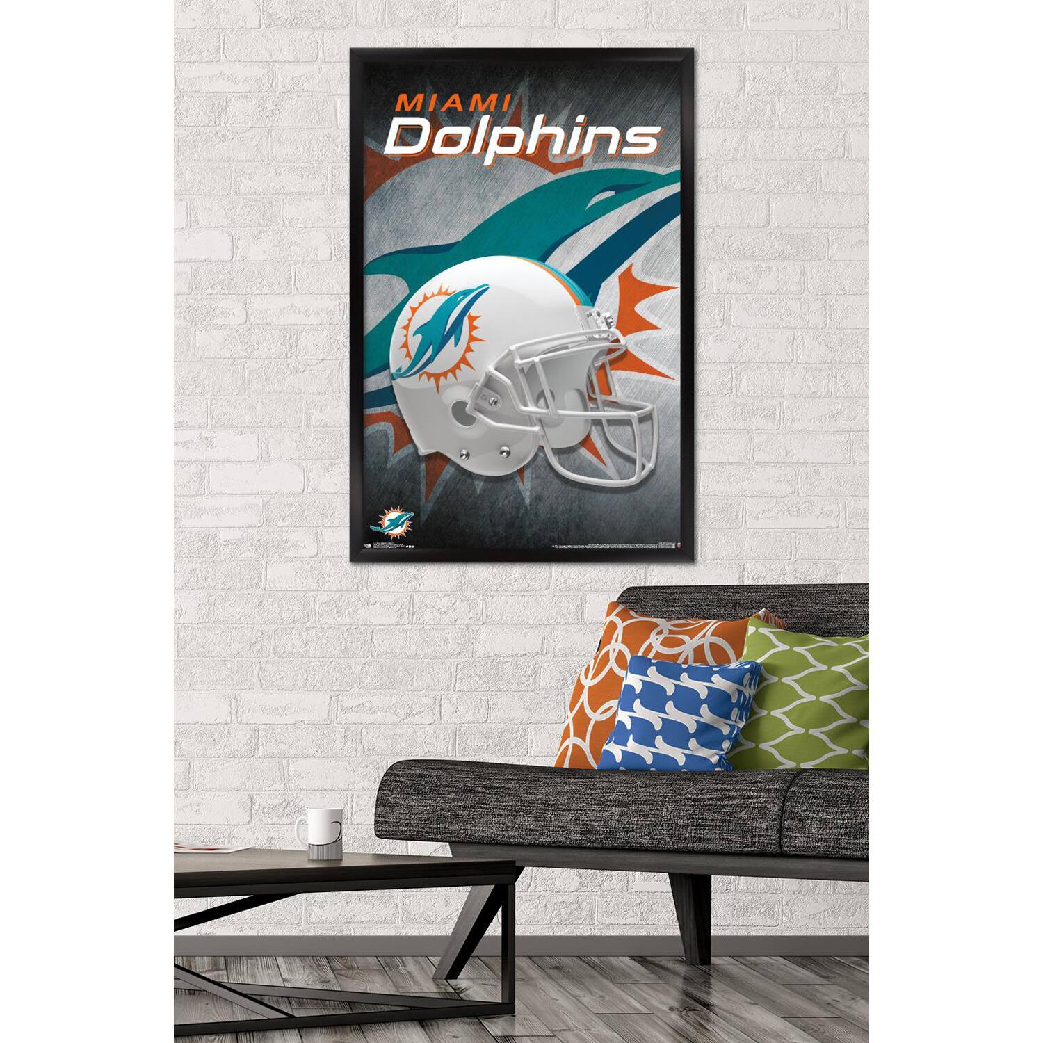 Trends International Miami Dolphins 24.25'' x 35.75'' Framed Team ...