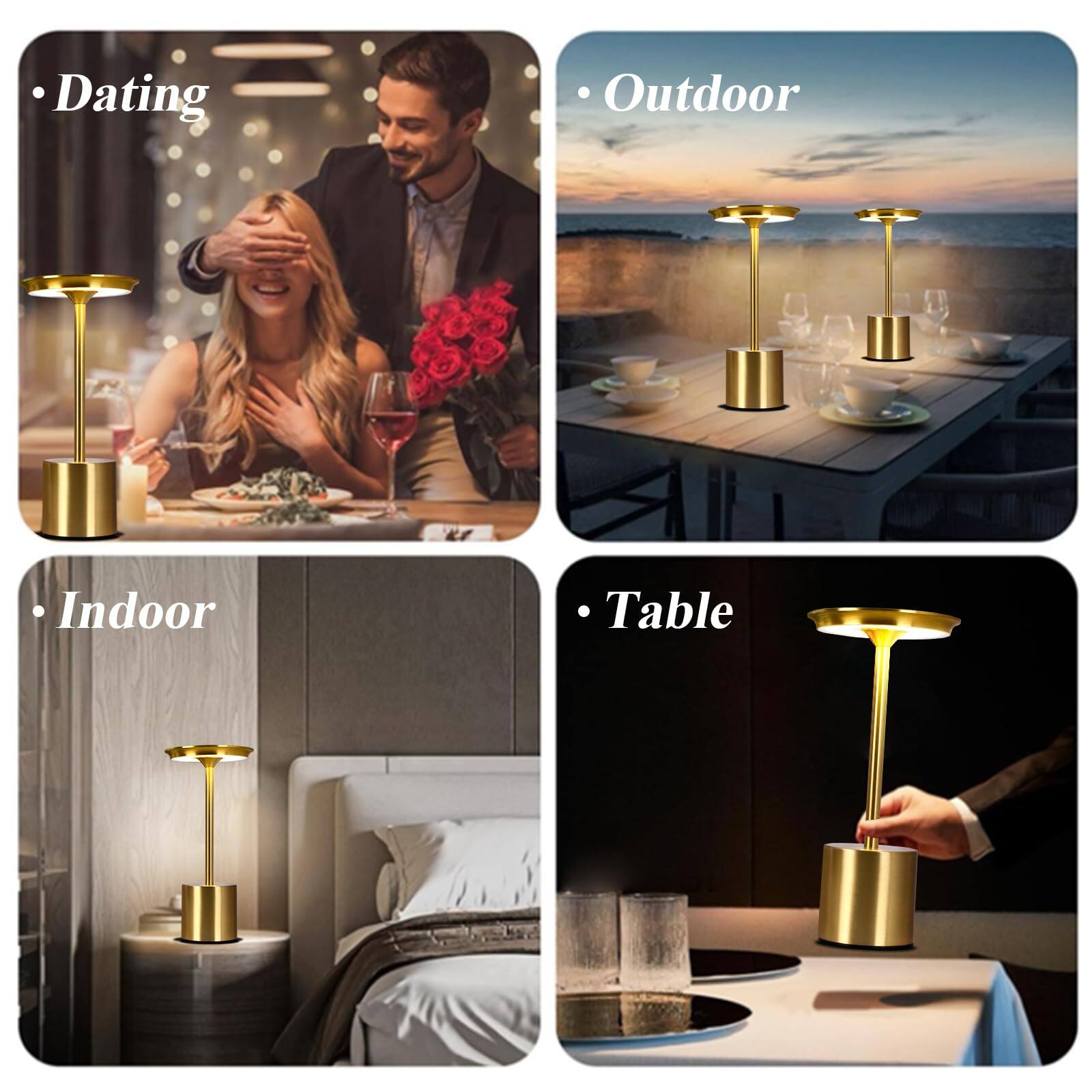 Dazzling Pops Cordless Table Lamp Rechargeable Portable Battery ...