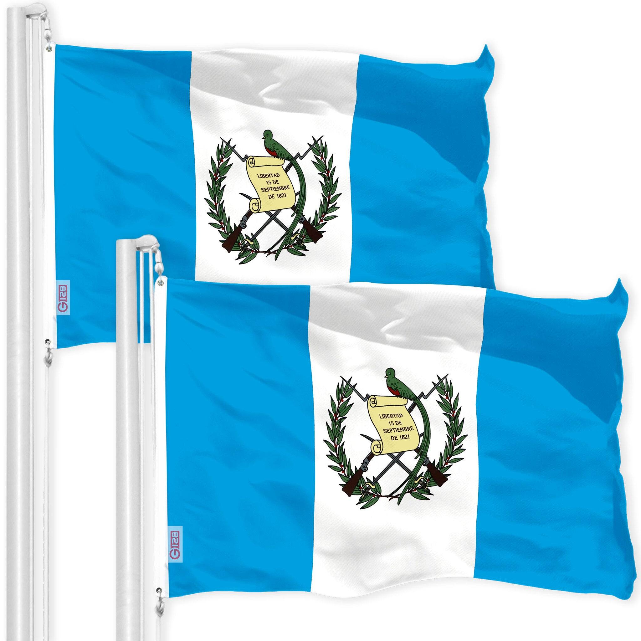 G128 Guatemala Flag 3x5 ft 2 Pack 150D Printed Polyester Assorted ...