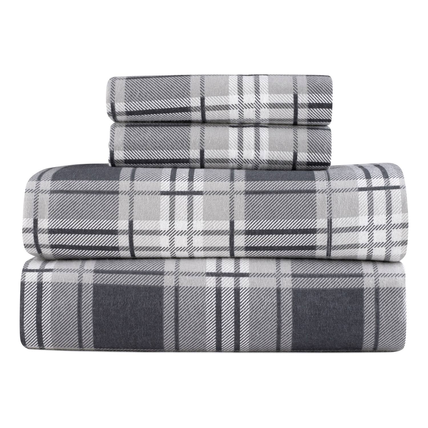 Kathy Ireland 100% Turkish Cotton Flannel Sheet Set Eden Plaid 1296 ...