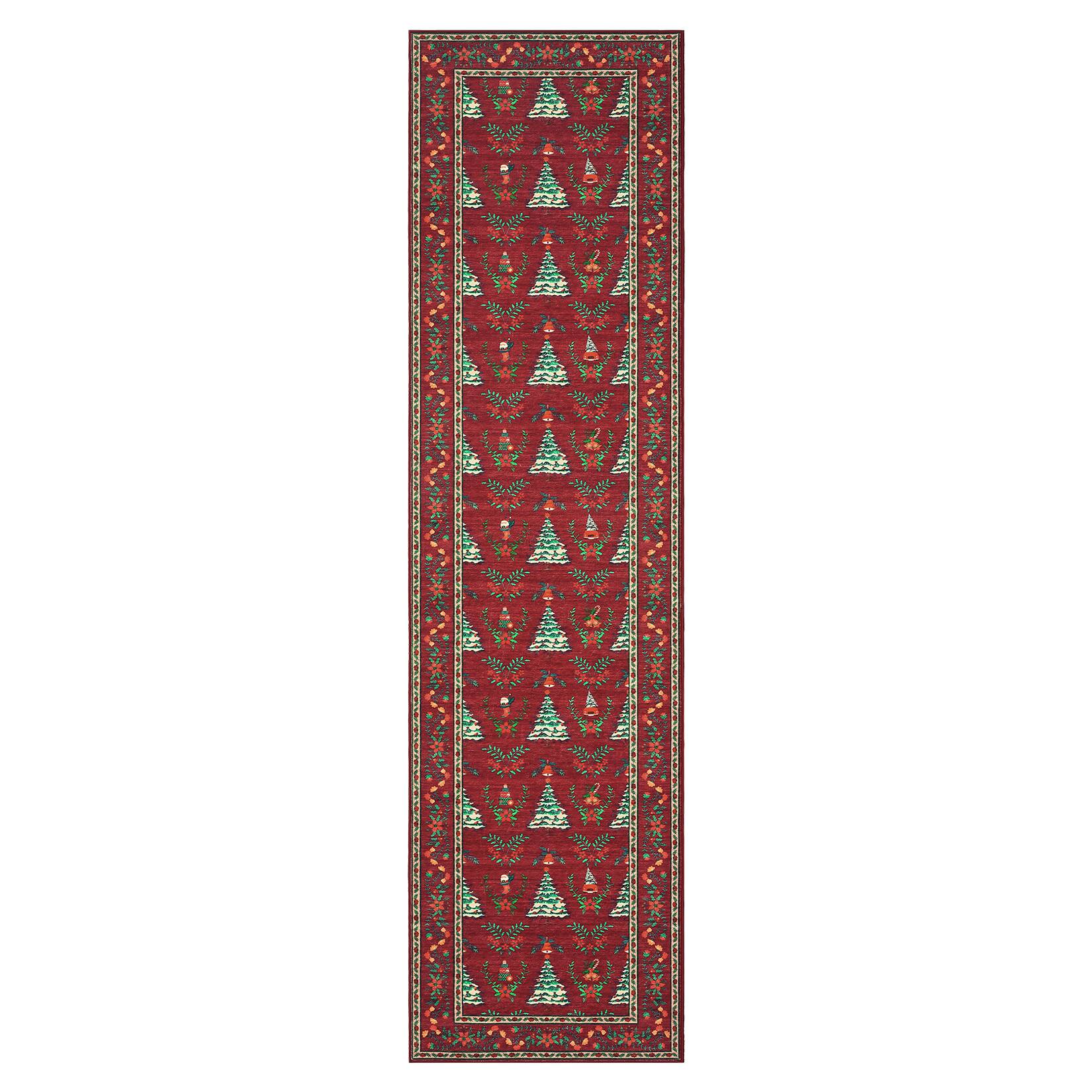 Acekool Christmas Tree Area Rug for Bedroom Hallway Classic Holiday ...