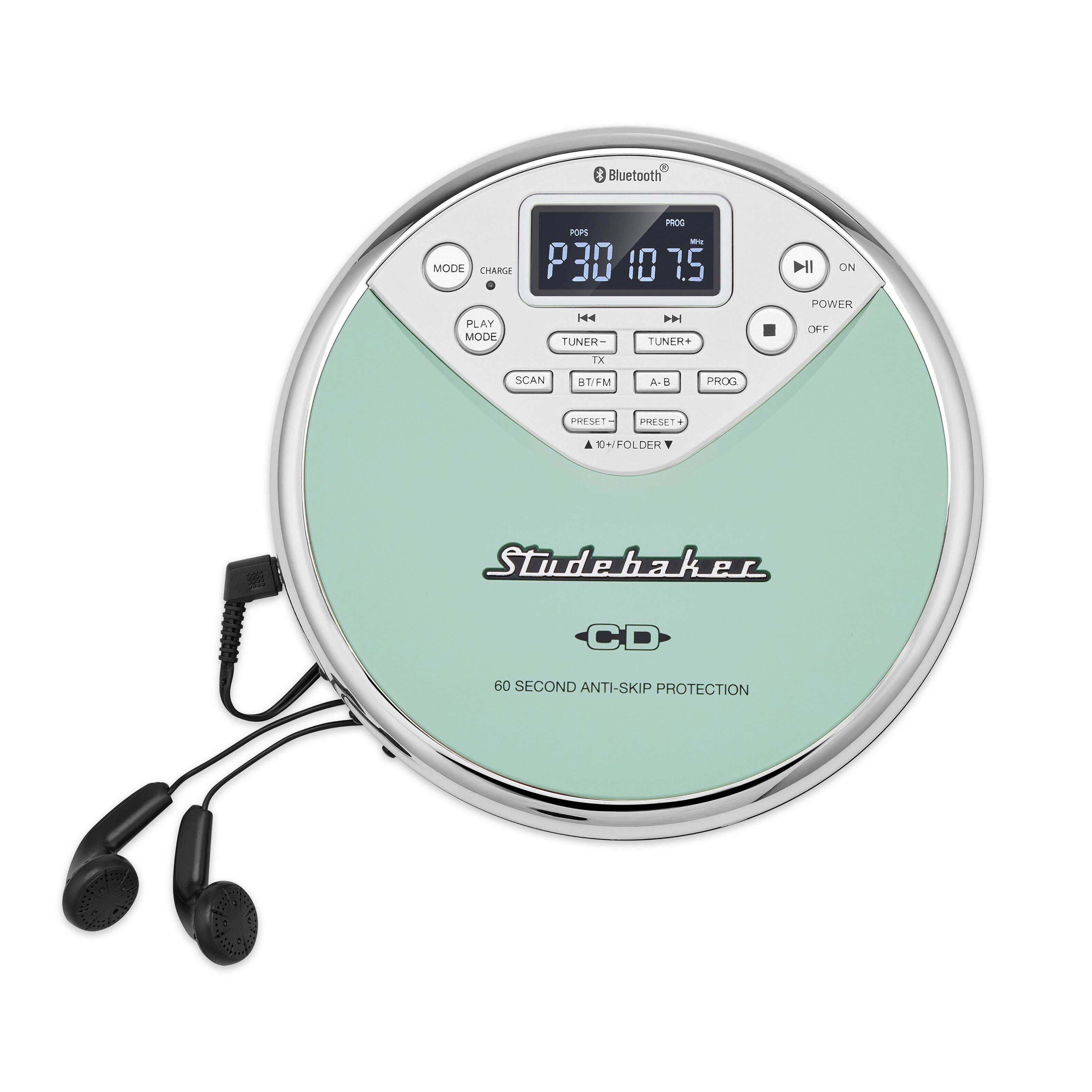 Studebaker SB3706 Portable Bluetooth MP3 CD Player Teal SB3706MW - Best Buy