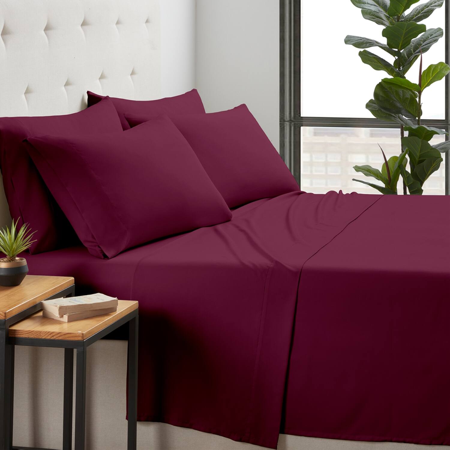 Kathy Ireland Bamboo Cooling 6 Piece Sheet Set Raspberry 1240 - Best Buy