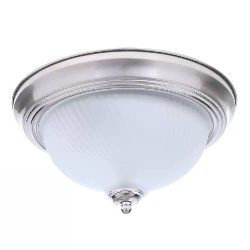 Hivvago Round 11 inch Brushed Nickel Flush Mount Ceiling Light with ...