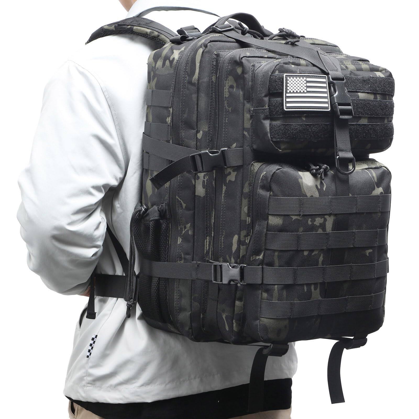 Live At Space 45l Backpack For Men With Holster Assault Pack Army Molle ...