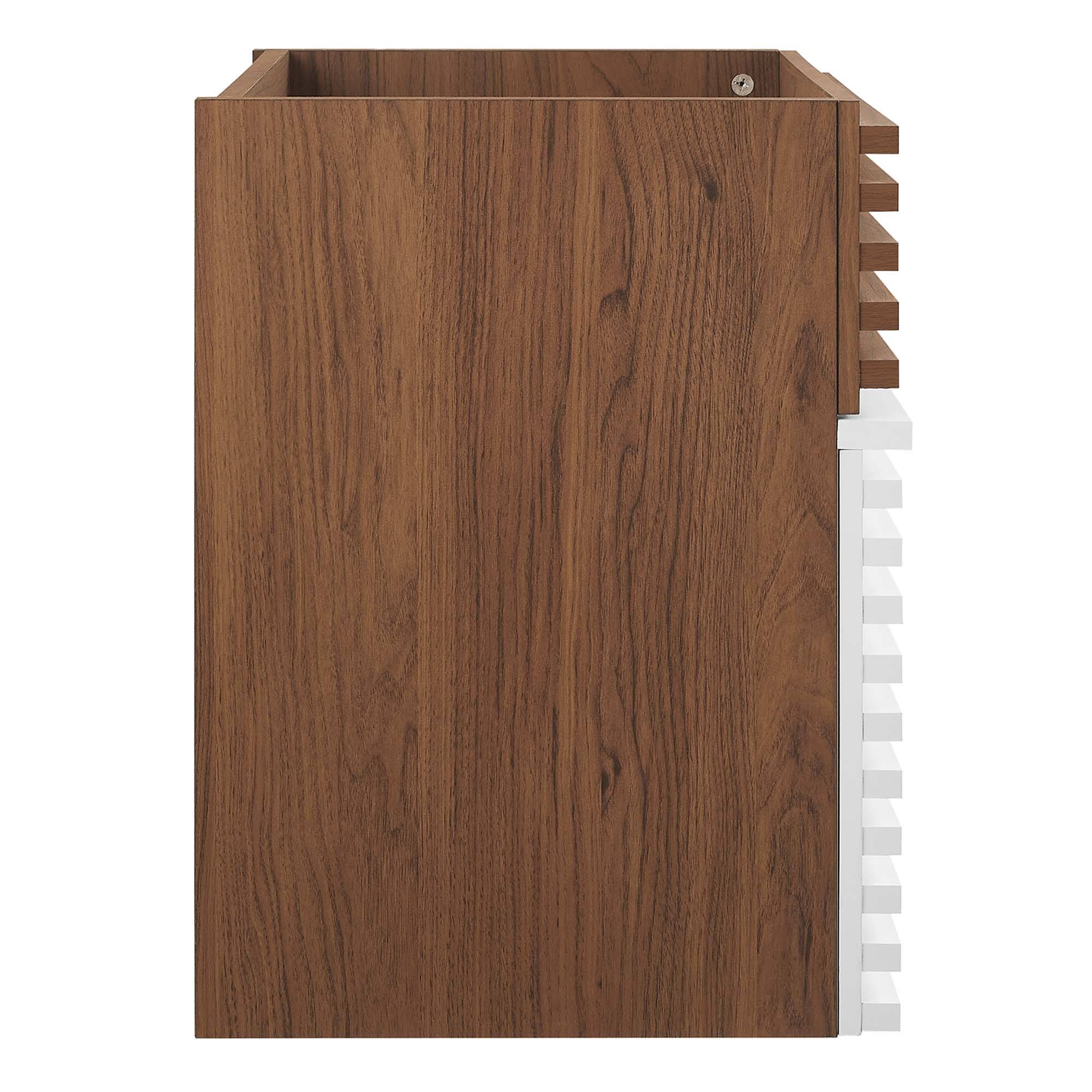 Modway Render Wall Mount Bathroom Cabinet Basin Not Included White Walnut EEI-4848-WHI-WAL ...