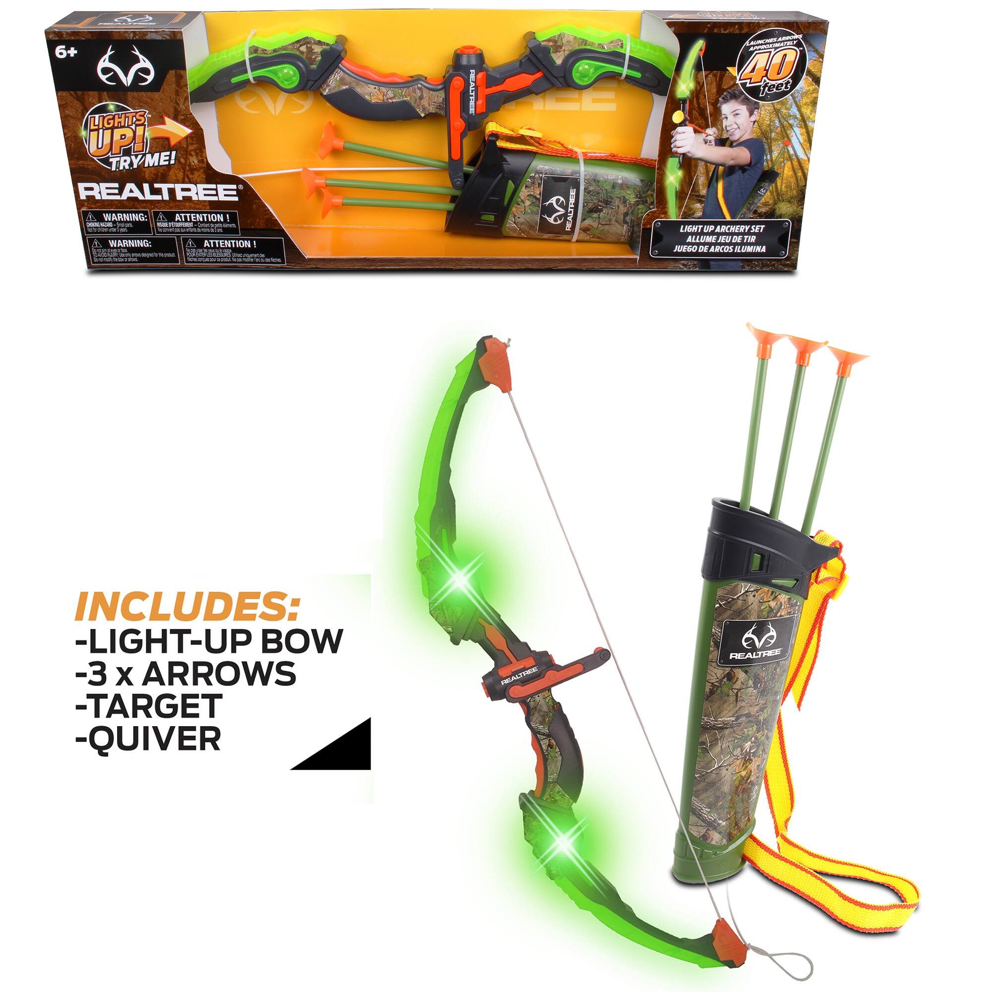 NKOK RealTree: Light-Up Archery Set with Quiver 24.5" Green ...