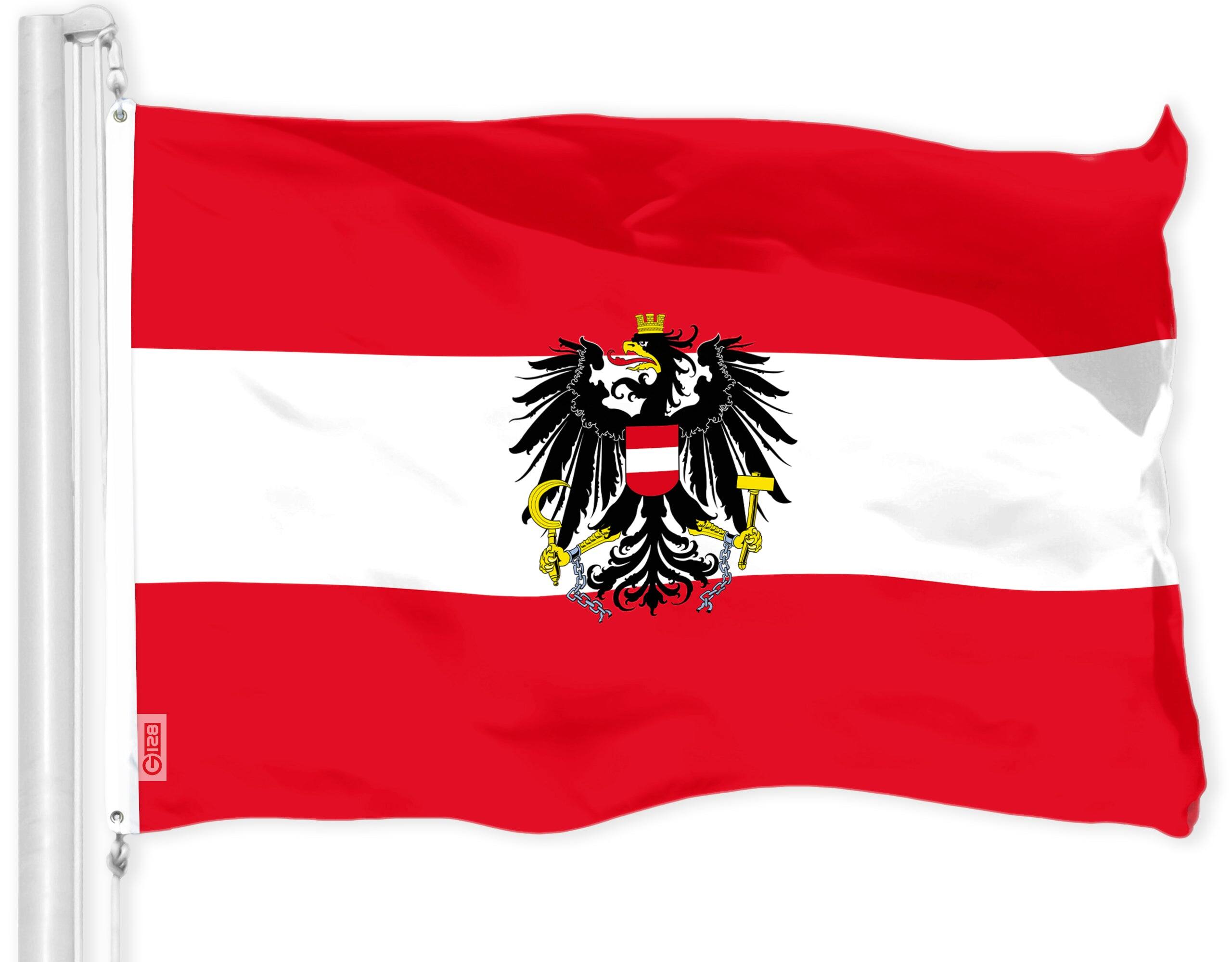 G128 Austria Coat of Arms Flag — 3x5 ft 150D Polyester, Dye Sublimated ...