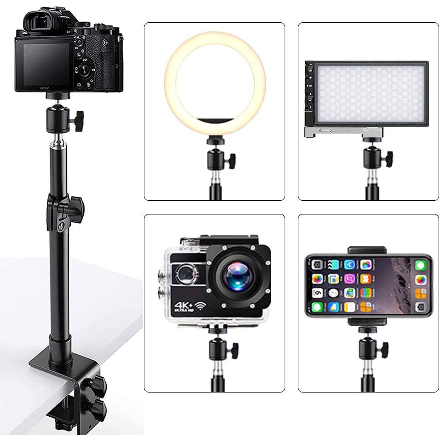 PARKER SLATER 2 Pack DSLR Camera Desk Mount Stand with Adjustable Boom ...