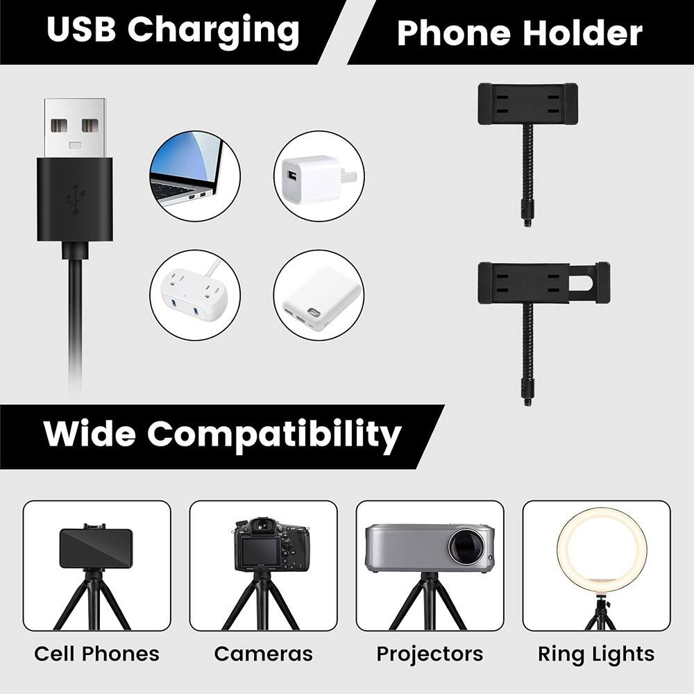 Schertz 12" Selfie Ring Light with Tripod Stand & Phone Holder, LED ...