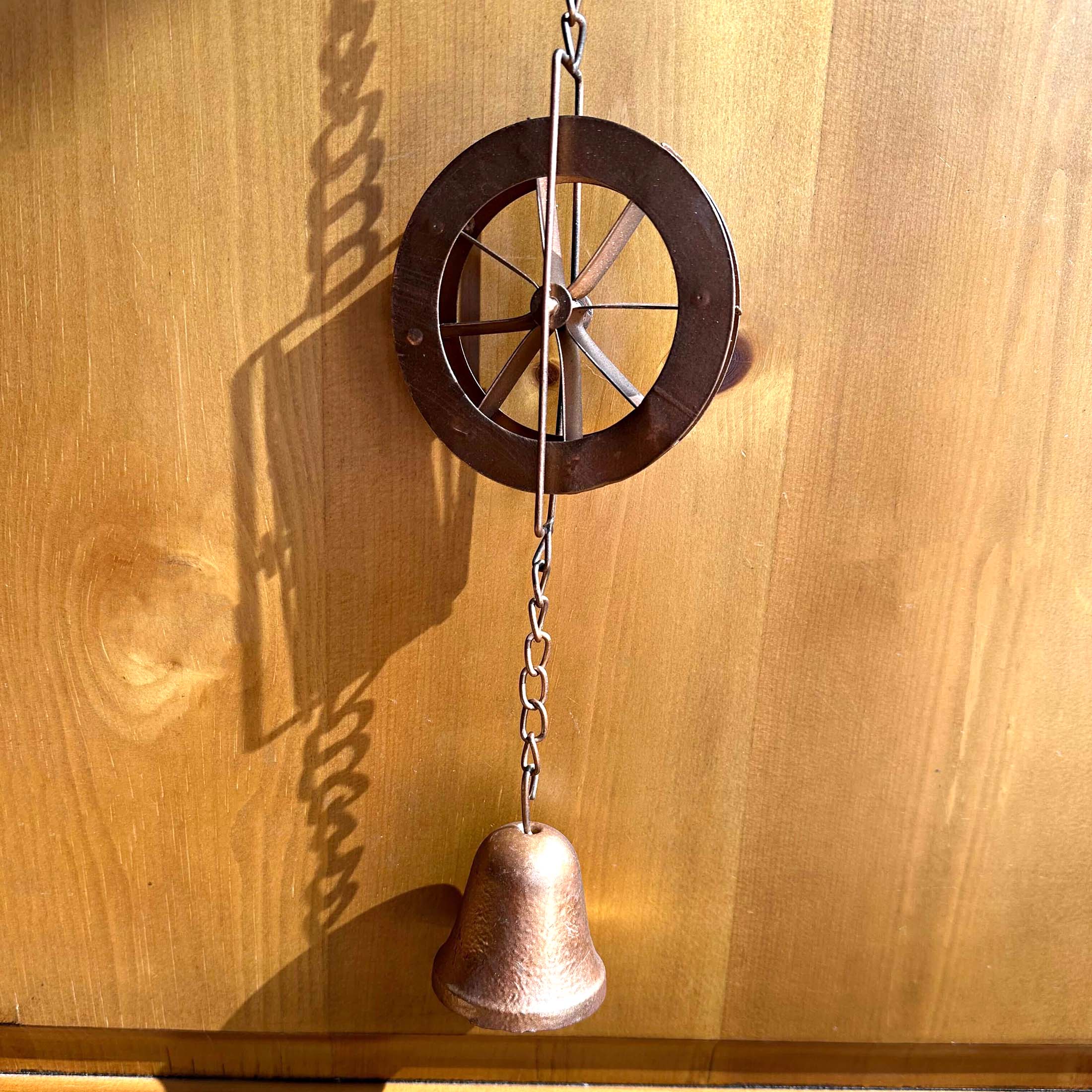 Things2Die4 78 Inch Metal Rain Chain 6 Water Wheels & Weighted Bell ...