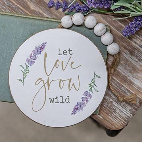 BreeBe *Let Love Grow Wild Lavender Wood Ornament White G65250 - Best Buy