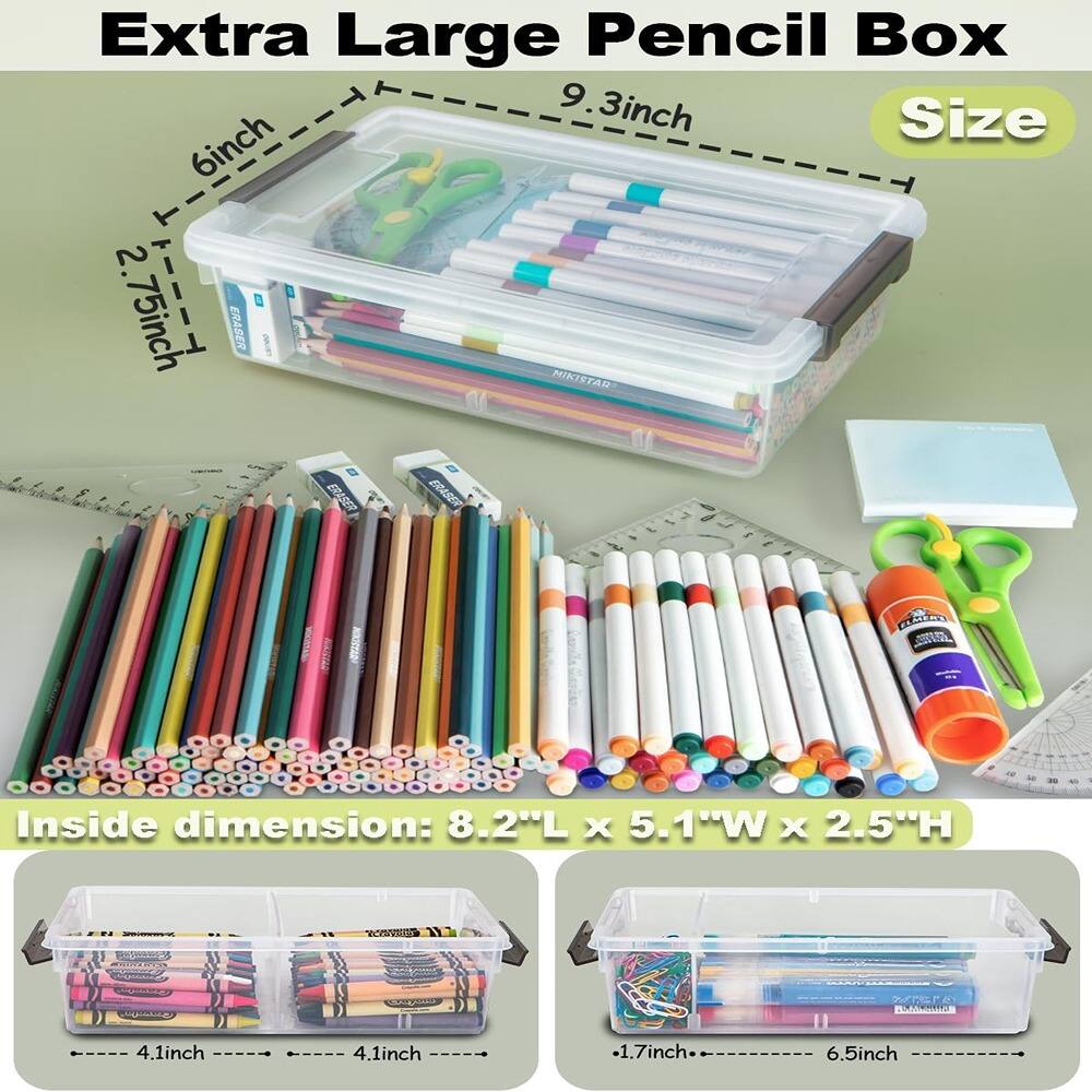 RTMB Six piece set of extra large pencil boxes with a detachable ...