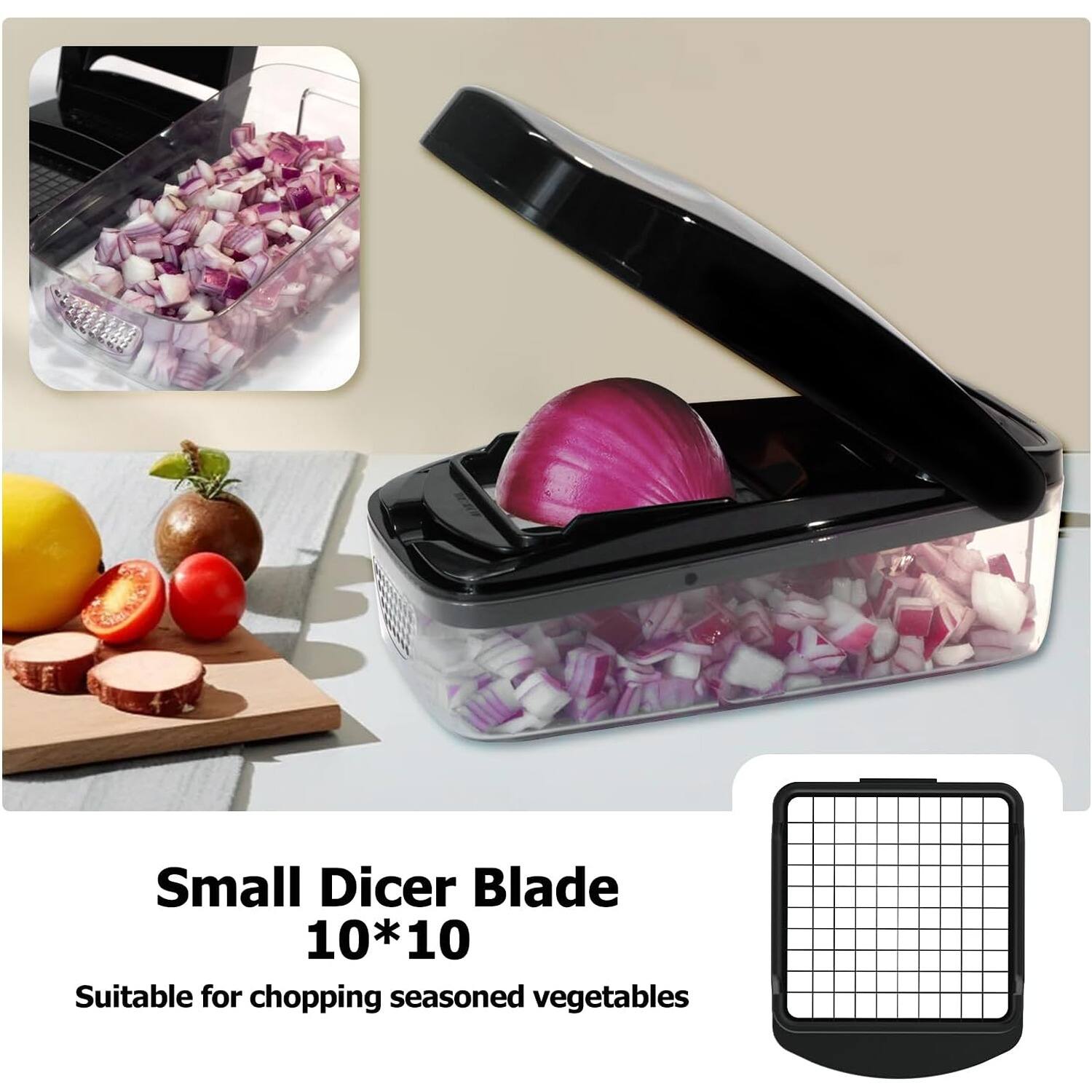 PARKER SLATER Vegetable Chopper with Container, Onion and Potato Dicer ...
