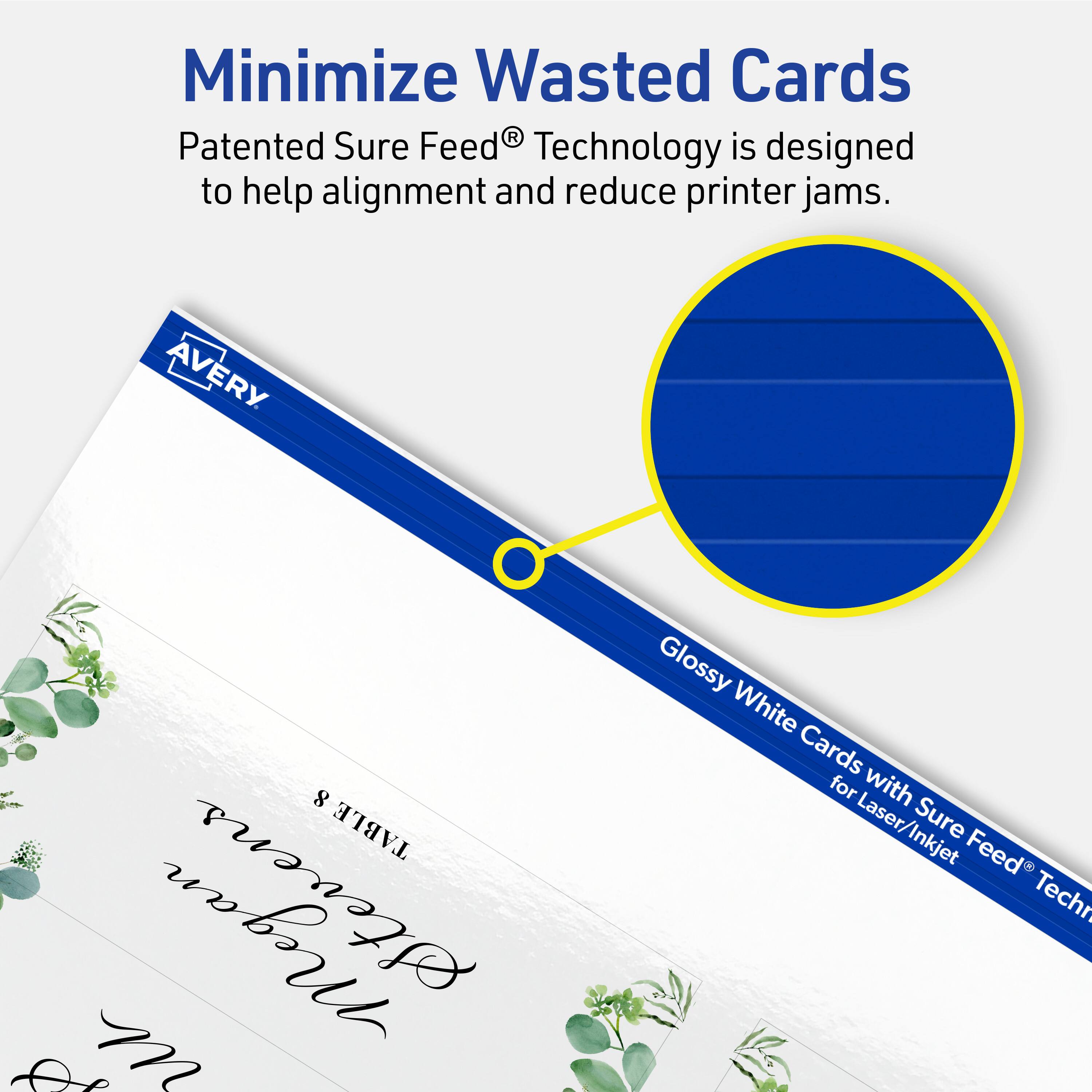 Avery Printable Place Cards, 1 7/16" x 3.75", Glossy 150ct White 95289 ...