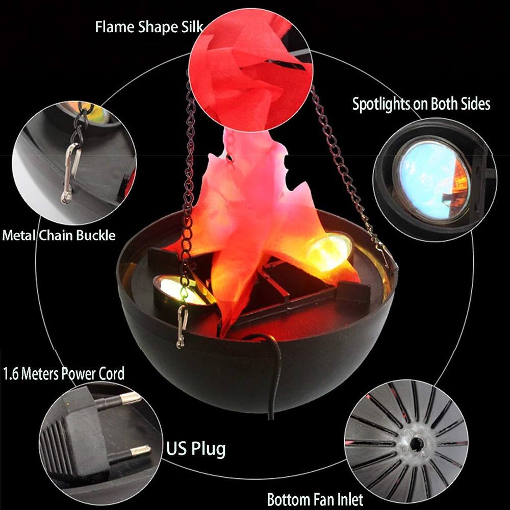 MOSZAR LLC 3D Fake Fire LED Light, Hanging Silk Flame Stage Effect Lamp ...