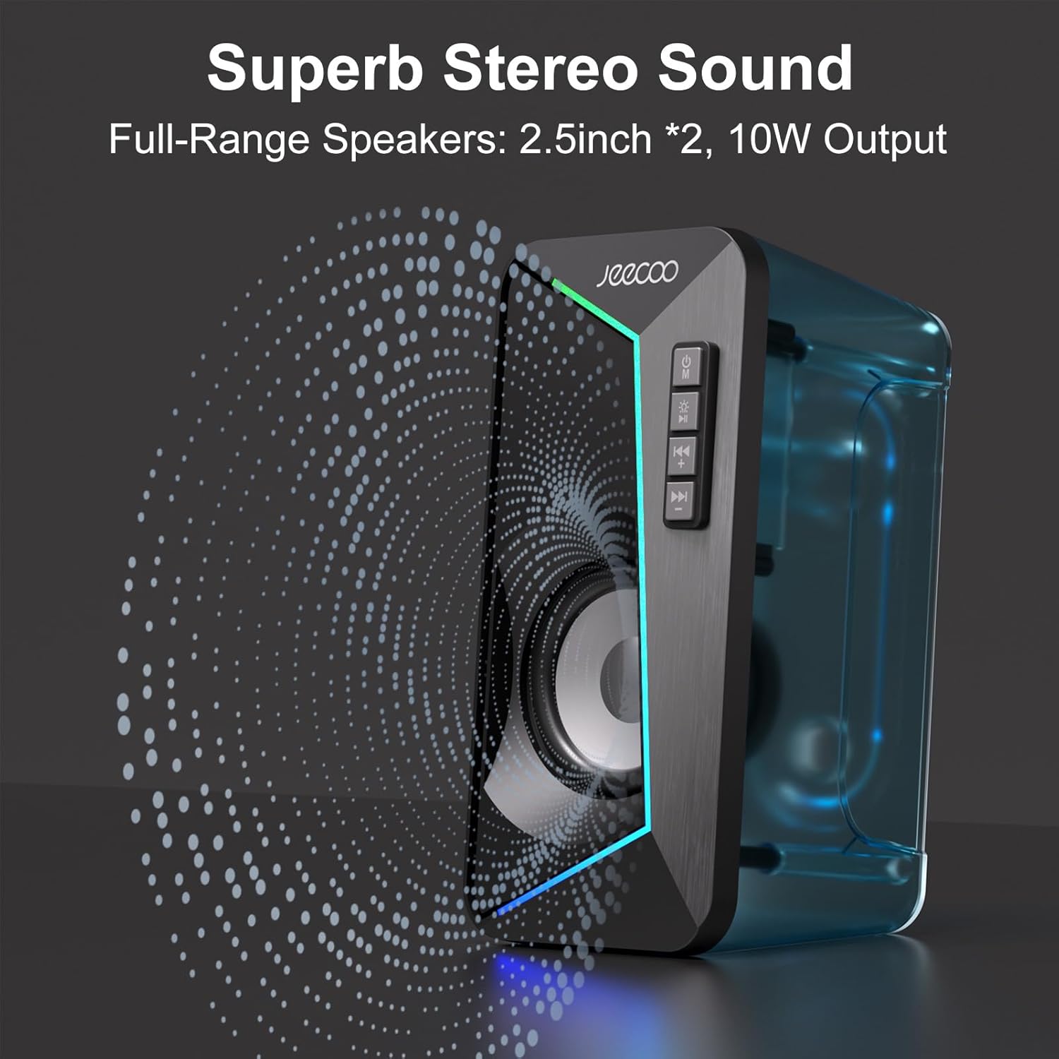 Stamp n Camp Jeecoo M30 Bluetooth Computer Speakers, RGB PC Gaming ...