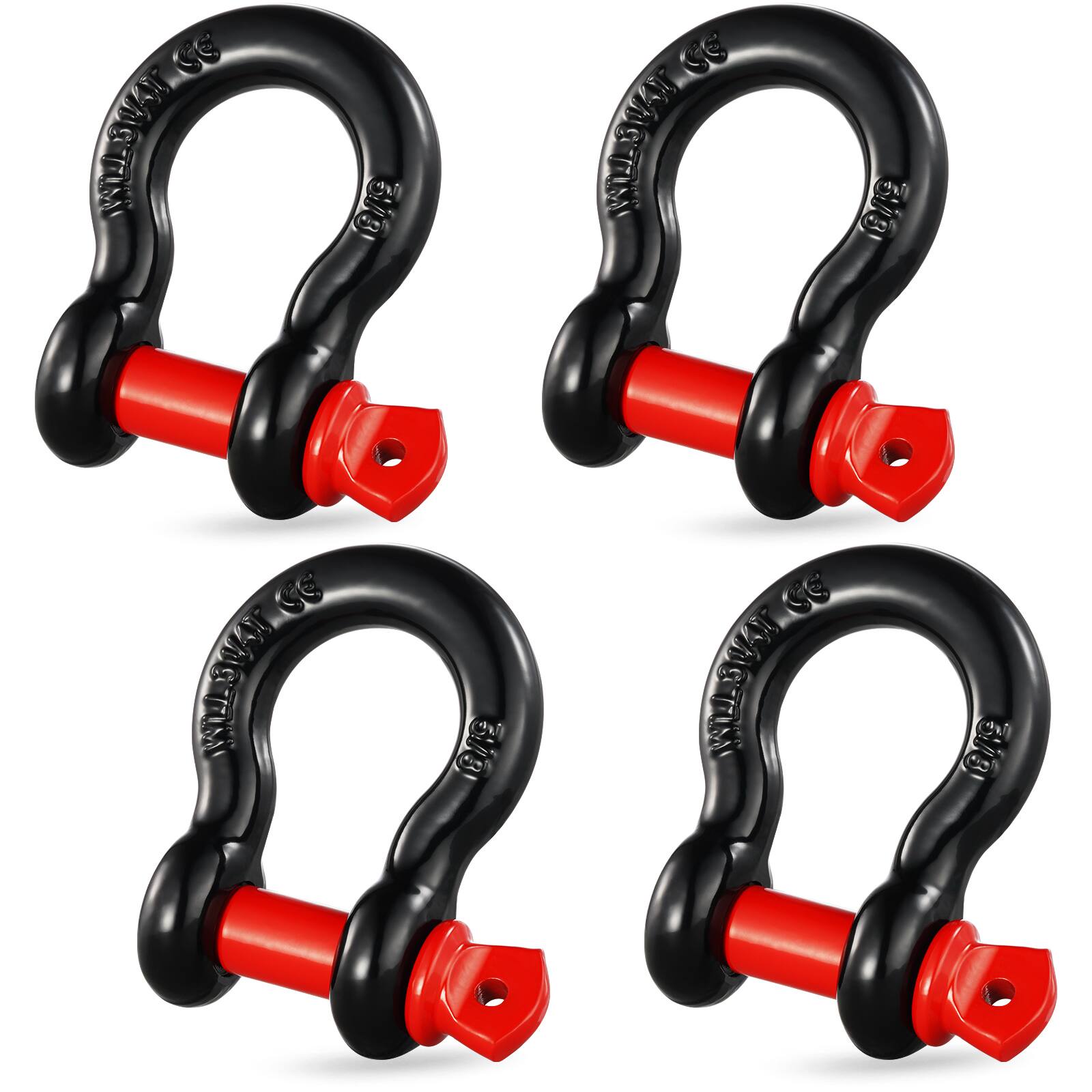 VEVOR 5/8" D Ring Shackle, 4 Pack Alloy Steel Shackles 28660 lbs (13 ...