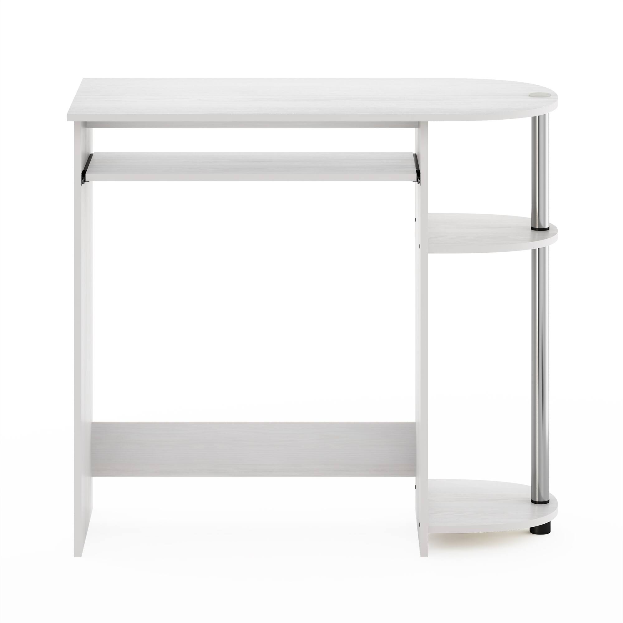 Furinno Simplistic Easy Assembly Computer Desk, Stainless Steel Tubes ...
