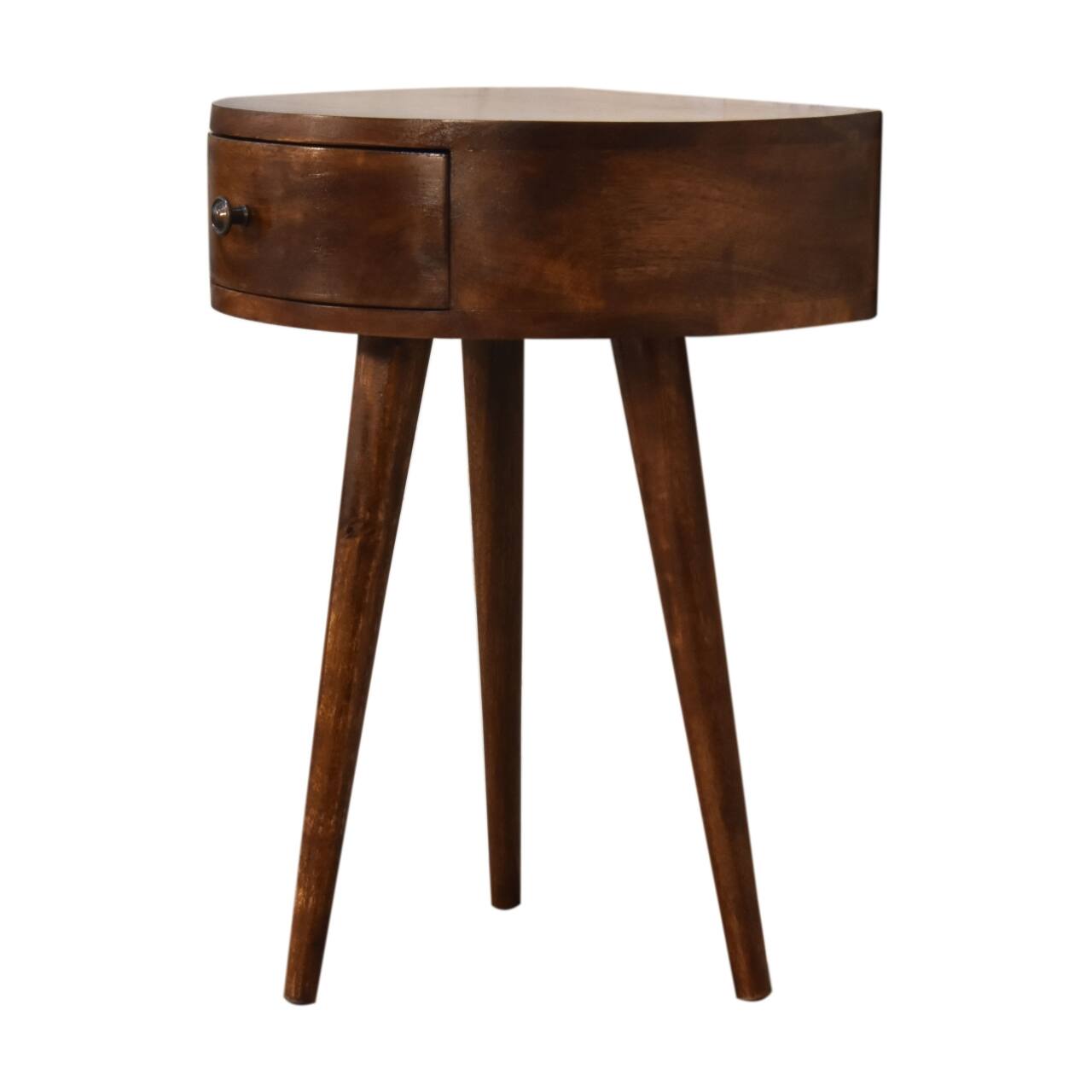 Artisan Furniture Solid Wood Semi Circle Nightstand, 1 Drawer, Nordic ...