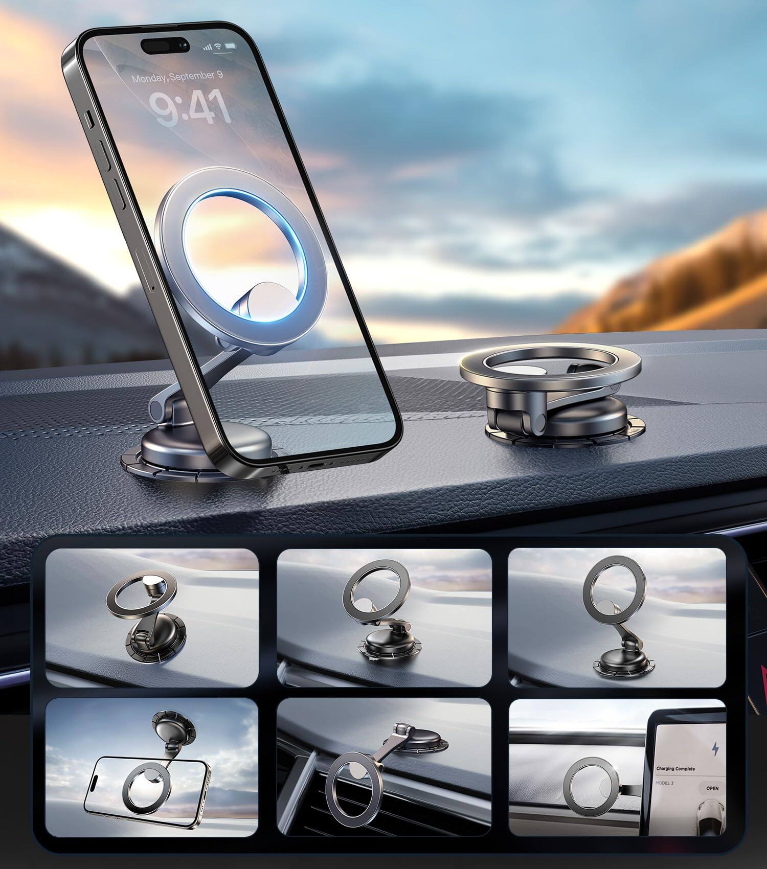 TECH SAFARI For Magsafe Phone Mount Charger 2 in 1 15w Wireless ...
