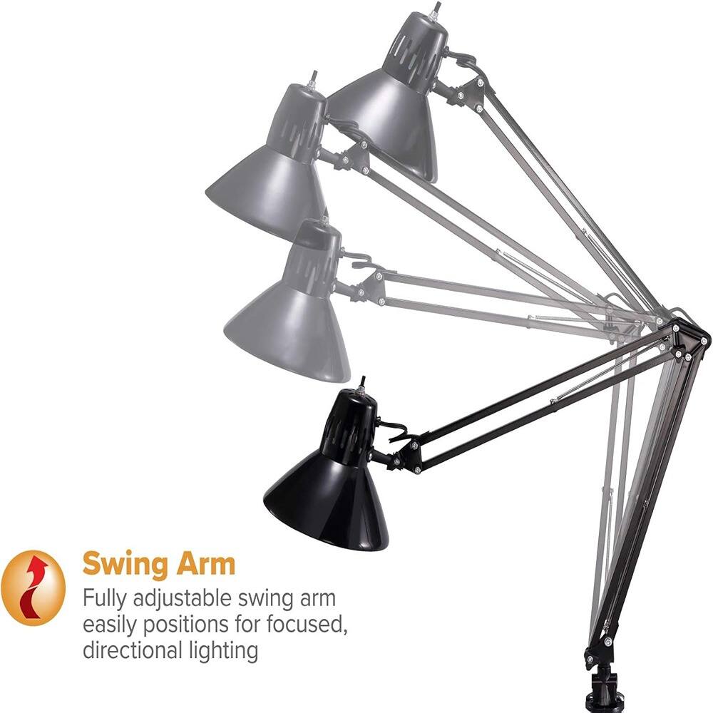 PARKER SLATER Office VLF100 LED Swing Arm Desk Lamp with Clamp – 36 ...