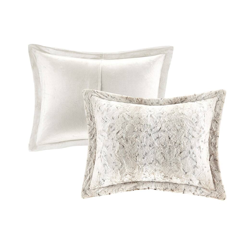 TinyHomie King 4PC Faux Fur Comforter Set beige brown SF-J-B03597120 ...