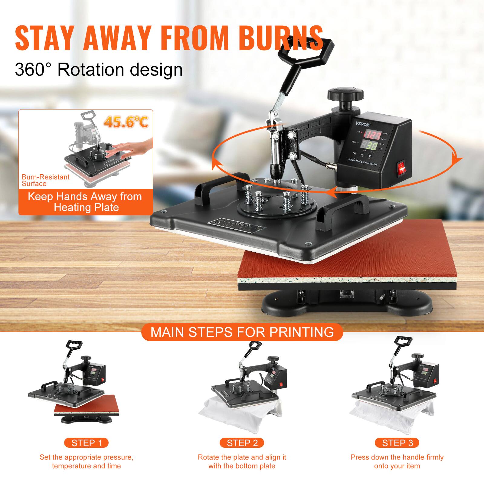 VEVOR Heat Press Machine, 8 in 1 Combo Digital Multifunctional ...
