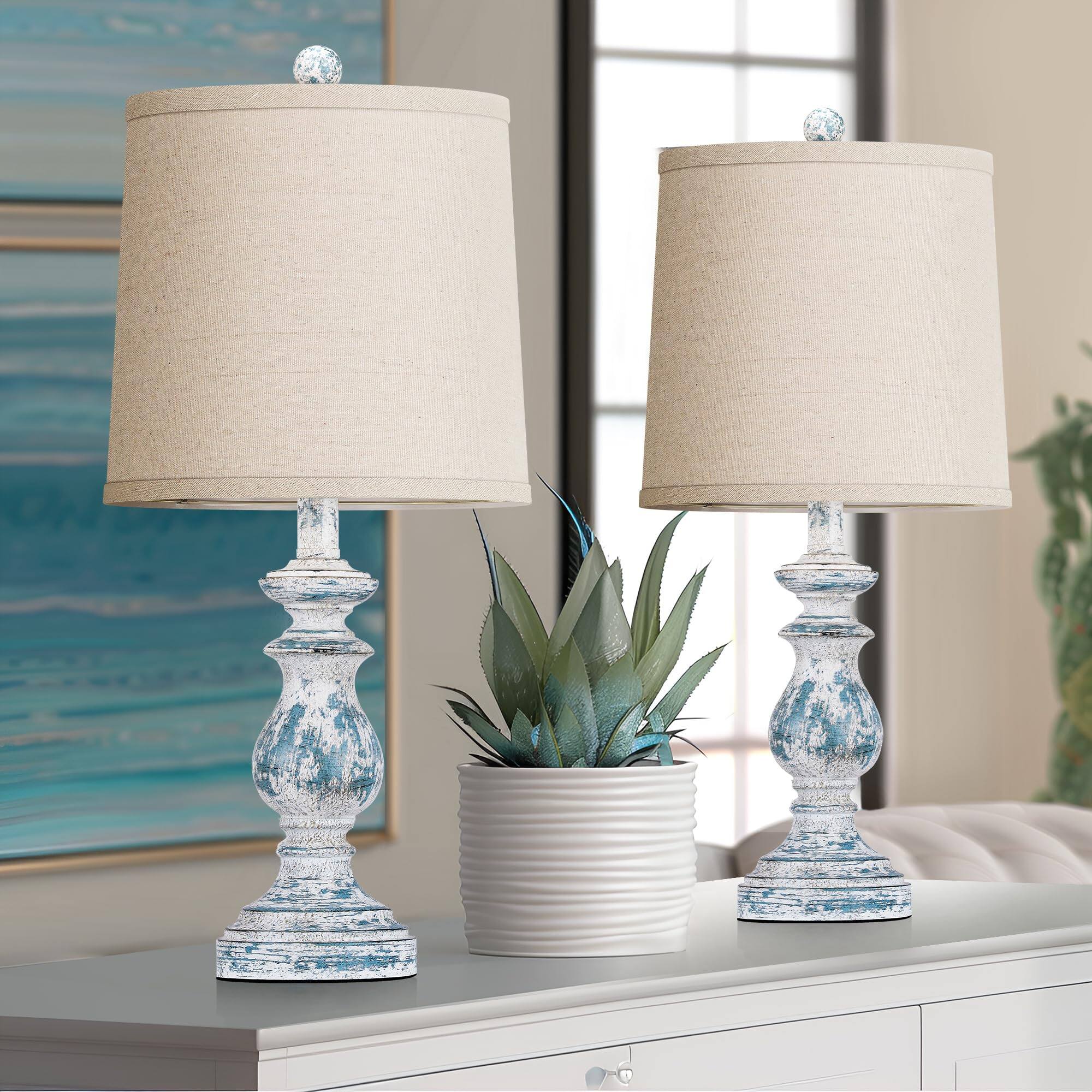 Cedar Assembly Traditional Table Lamp Set Of 2 Rustic Farmhouse Lamps ...