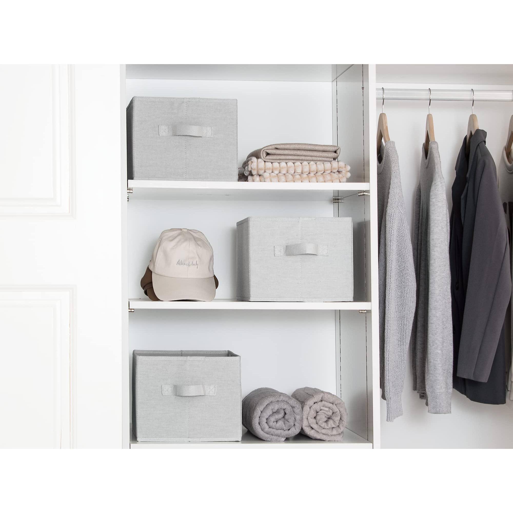 Dapper Styles Storage Baskets For Shelves Foldable Fabric Closet Bins ...