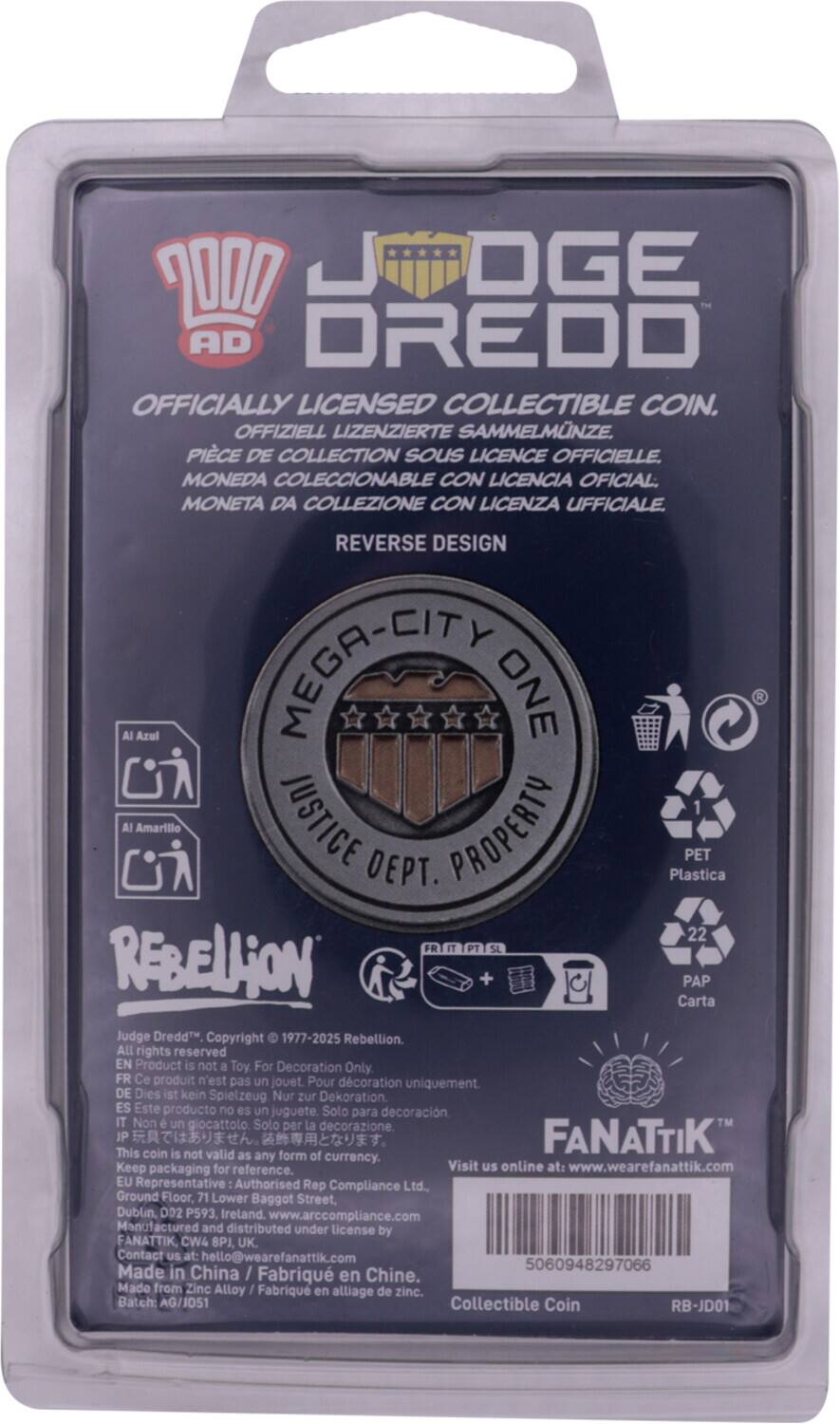 PopMarket 2000 AD Limited Edition Coin Judge Dredd Mega City One ...