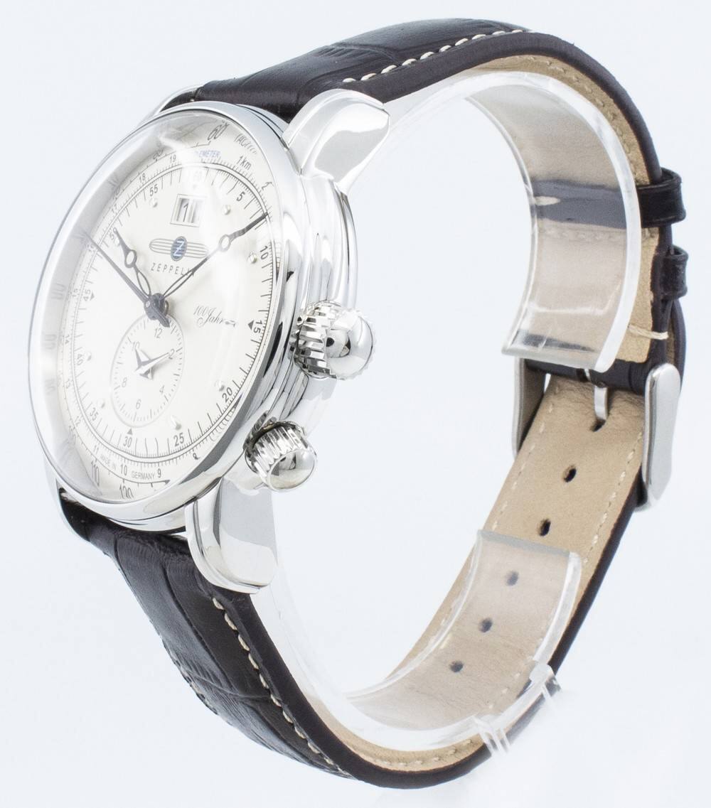 Zeppelin 100 Jahre 7640 1 76401 Quartz Tachymeter Men's Watch White ...