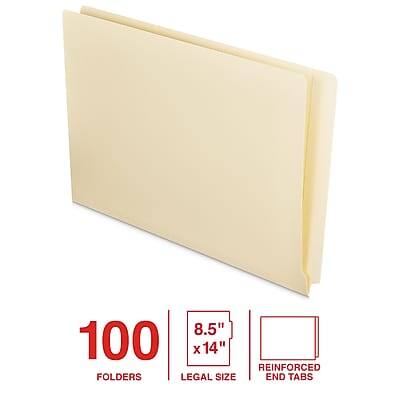 Staples End Tab File Folder, Straight Cut, Legal Size, , Reinforced Tab ...