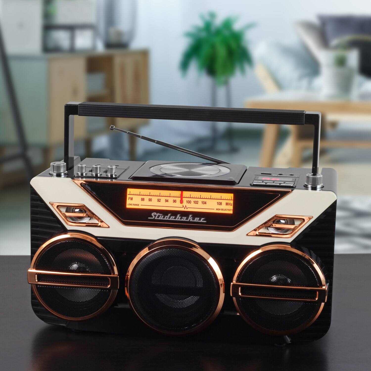 Studebaker SB2165B Portable Avanti Stereo Boombox with Bluetooth, CD ...