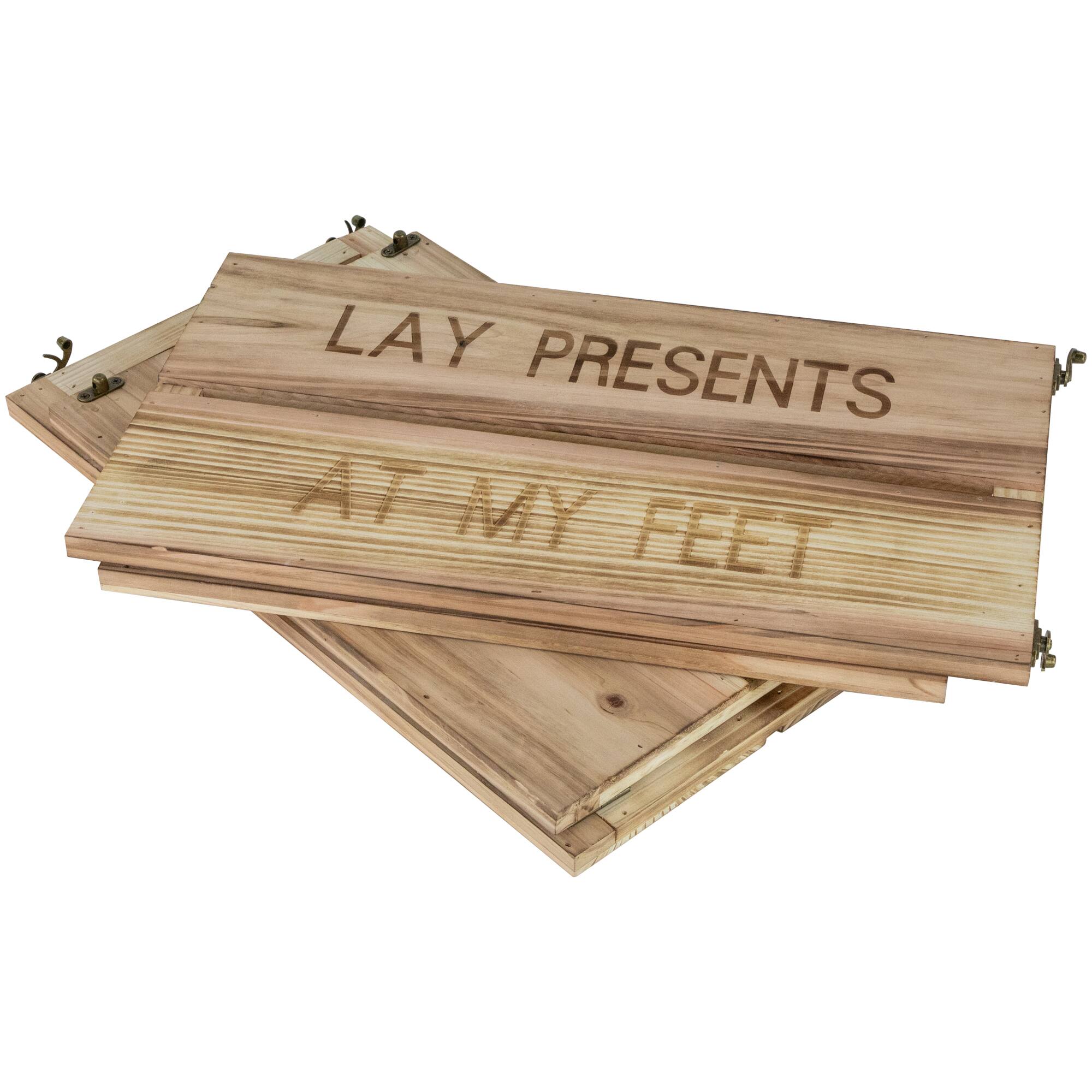 Northlight 18" Wood Crate "Lay Presents at My Feet" Christmas Tree Collar Brown 35688228 - Best Buy