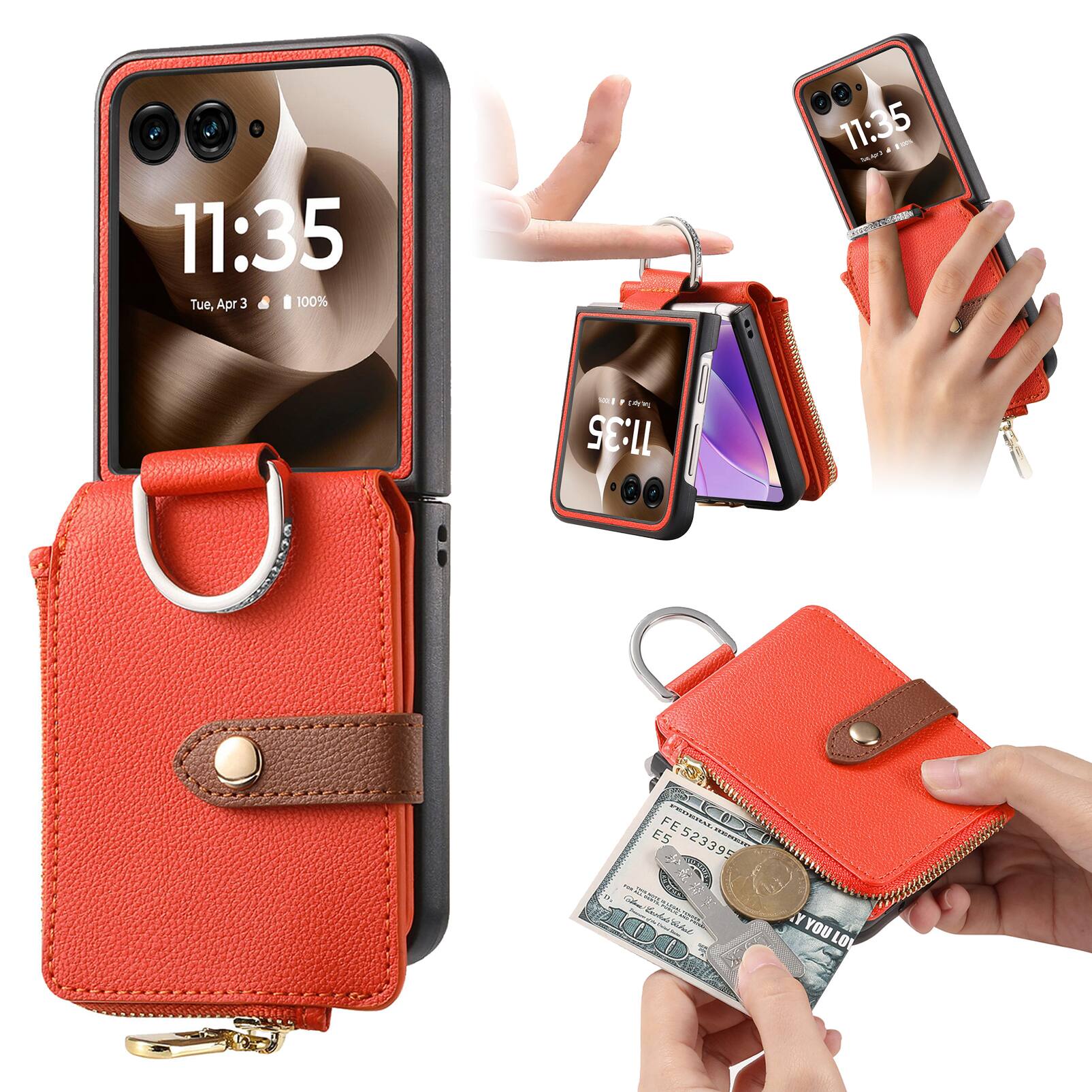 Dteck Flip Wallet Case for Motorola Razr Ultra (2025),Built in Metal ...