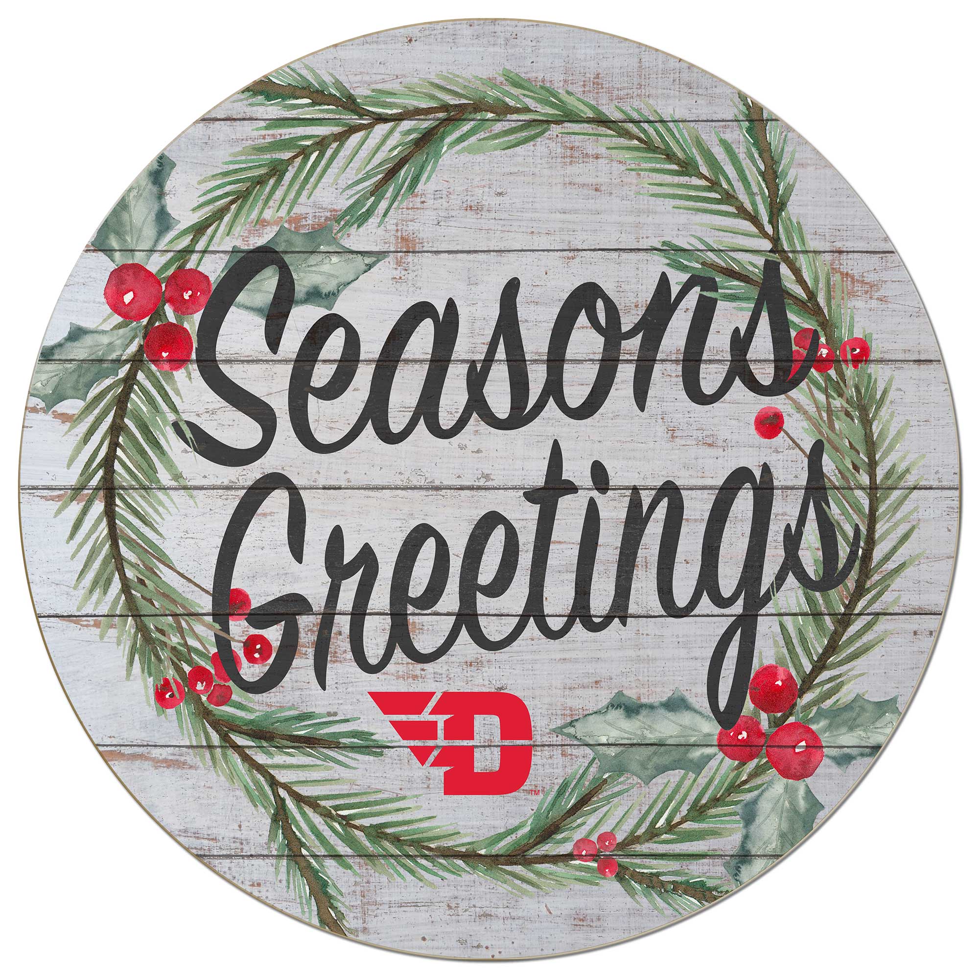 Jardine Dayton Flyers 20'' x 20'' Season's Greetings Circle White ...