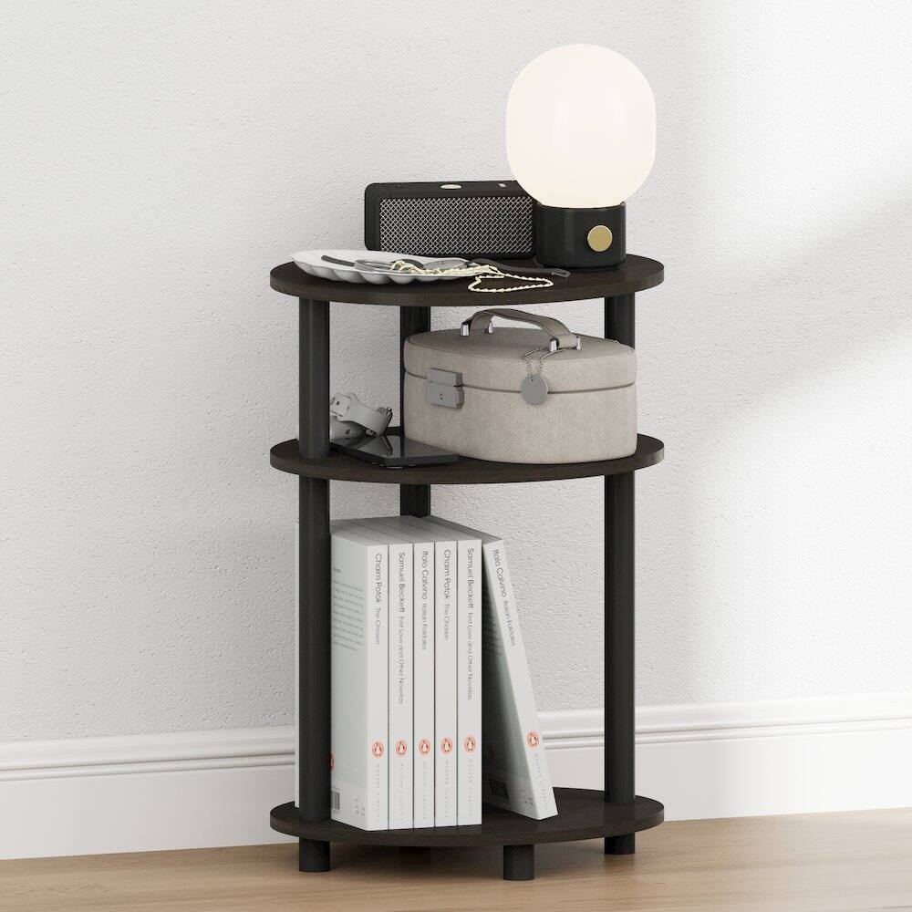 Furinno TURN N TUBE 3 Tier Oval Night Stand, Toolless Assembly Narrow ...