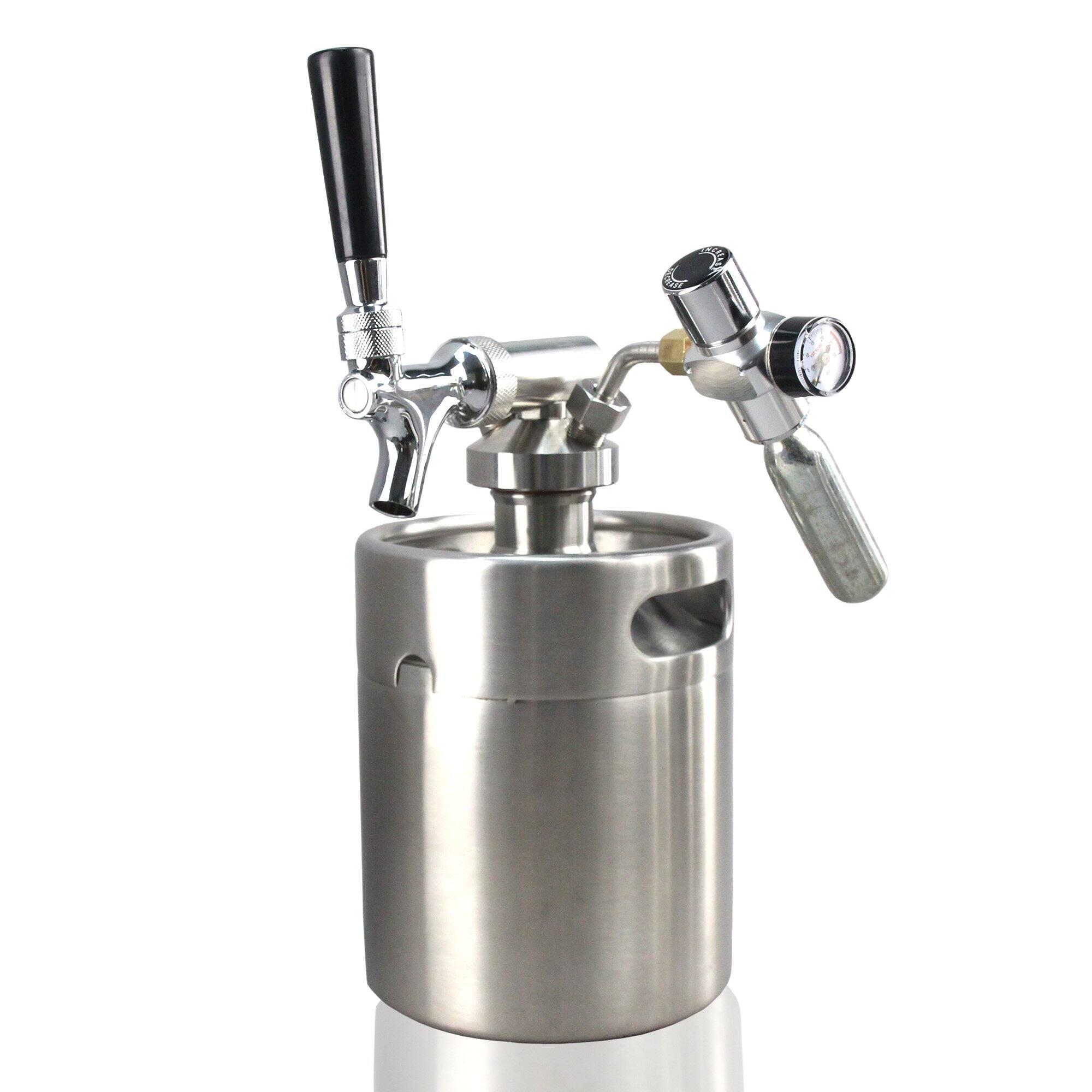 NutriChef Pressurized Growler Tap System Stainless Steel Mini Keg ...