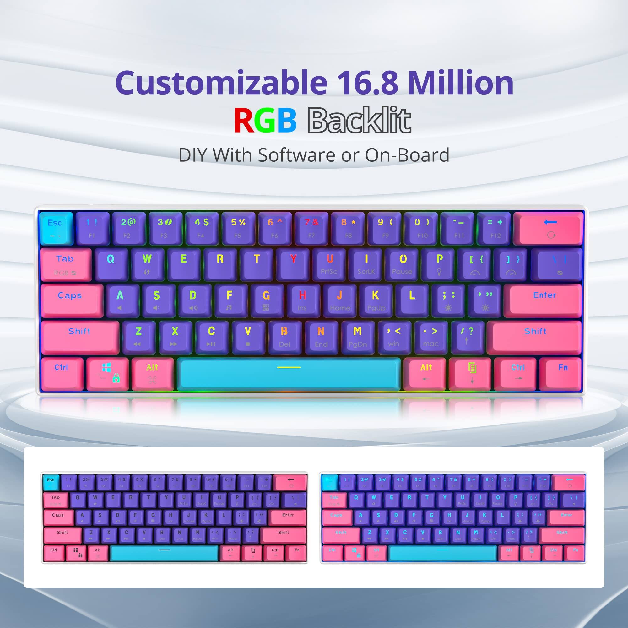 Earthley Blooms Protable 60 Percent Gaming Mechanical Mini Compact Rgb ...
