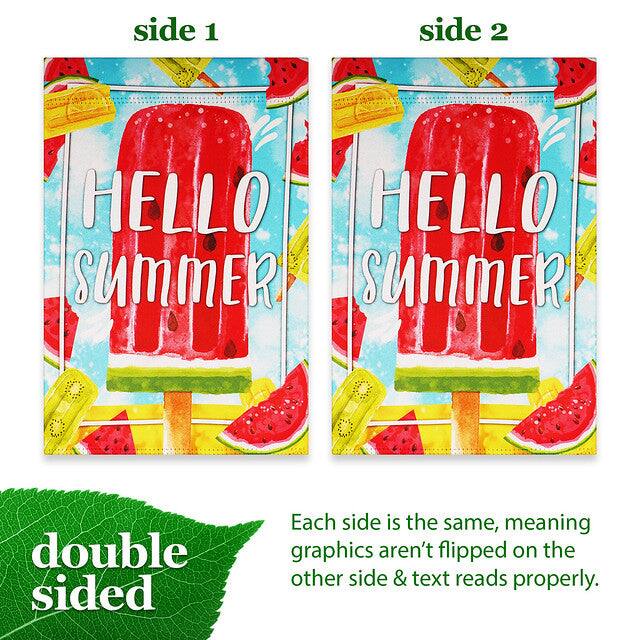 G128 Hello Summer Watermelon Popsicle Garden Flag 12 x 18 in Printed ...