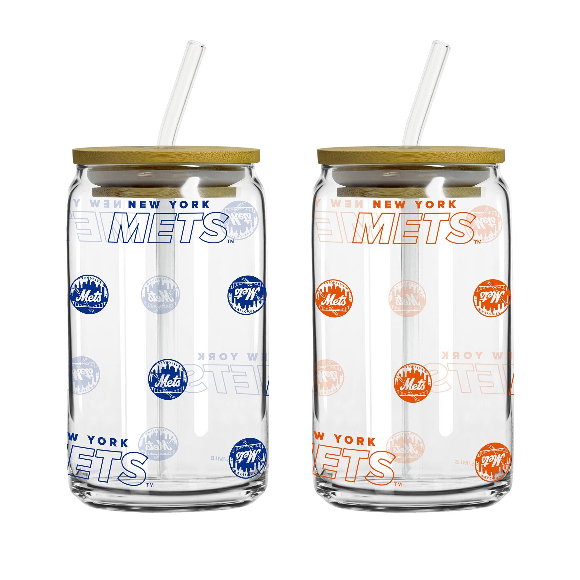 Logo Brands 16oz. Step And Repeat Glass Can with Lid & Straw 2 Pack ...