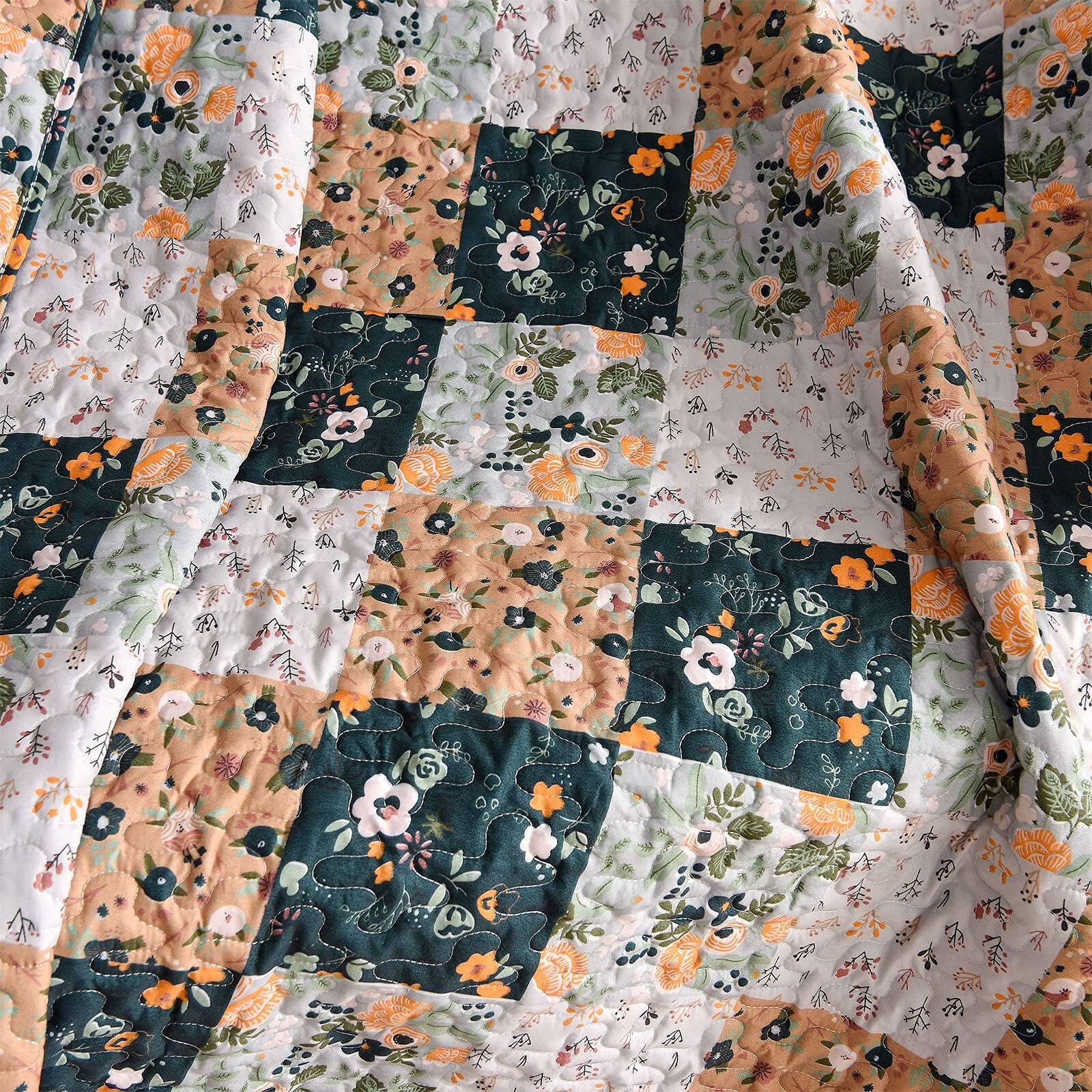 Dapper Styles 50 x 60 Quilted Throw Blanket Microfiber Quilt With Boho Patchwork Pattern ...