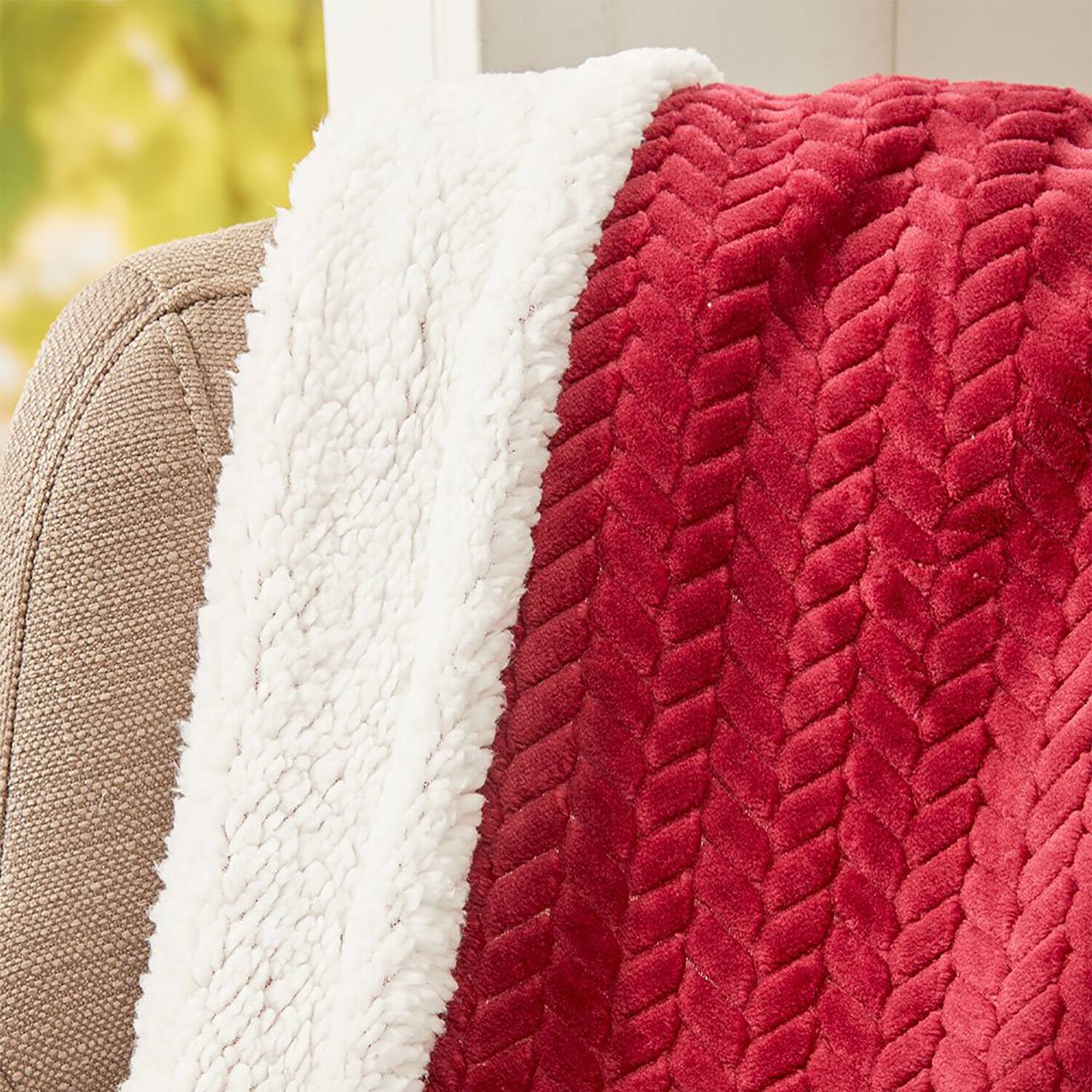 Noble House Soft Braided and Comfortable Plush All Season Sherpa 50" X ...