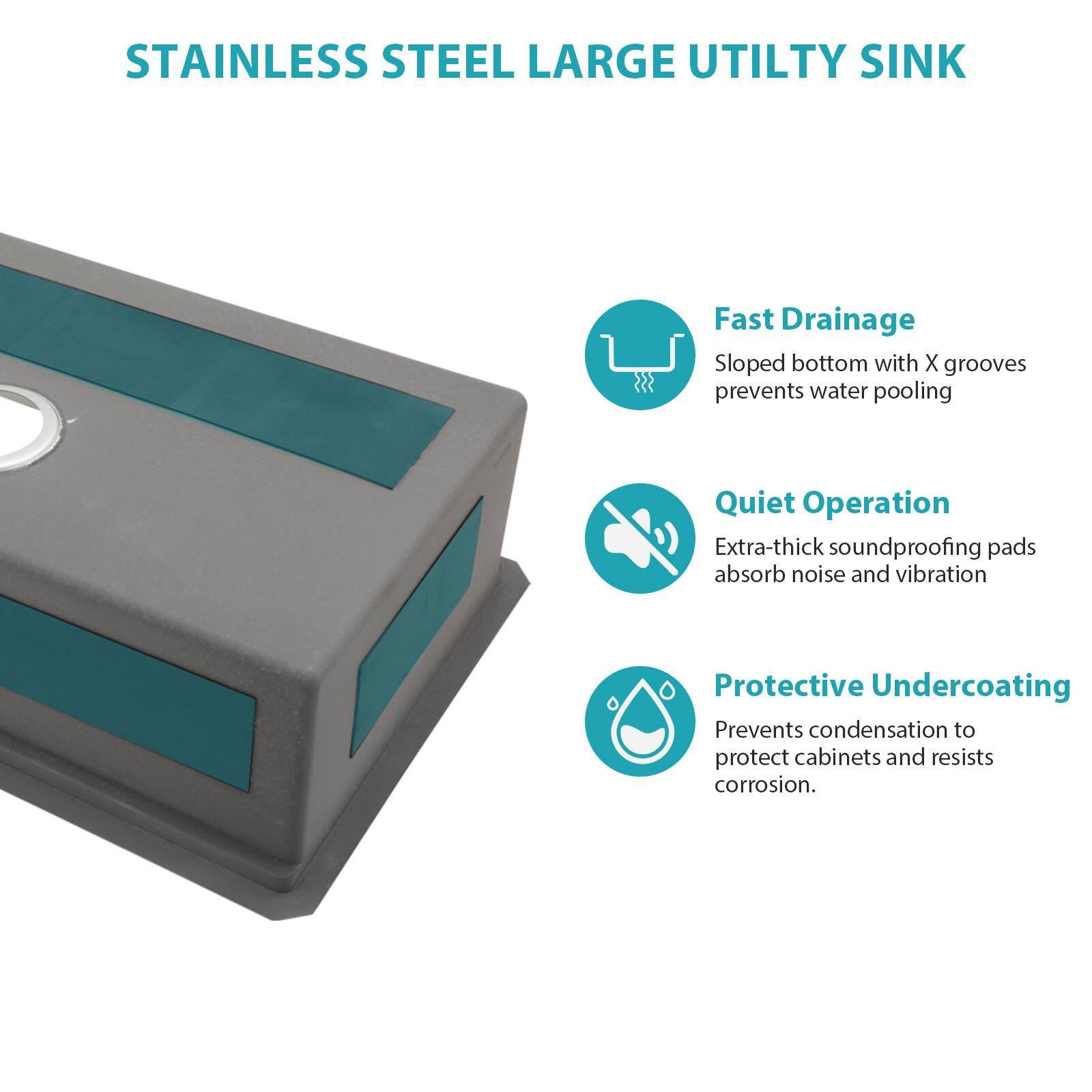 Siljoy 33 Inch Undermount Sink 33"x19"x10" Stainless Steel Kitchen Sink ...