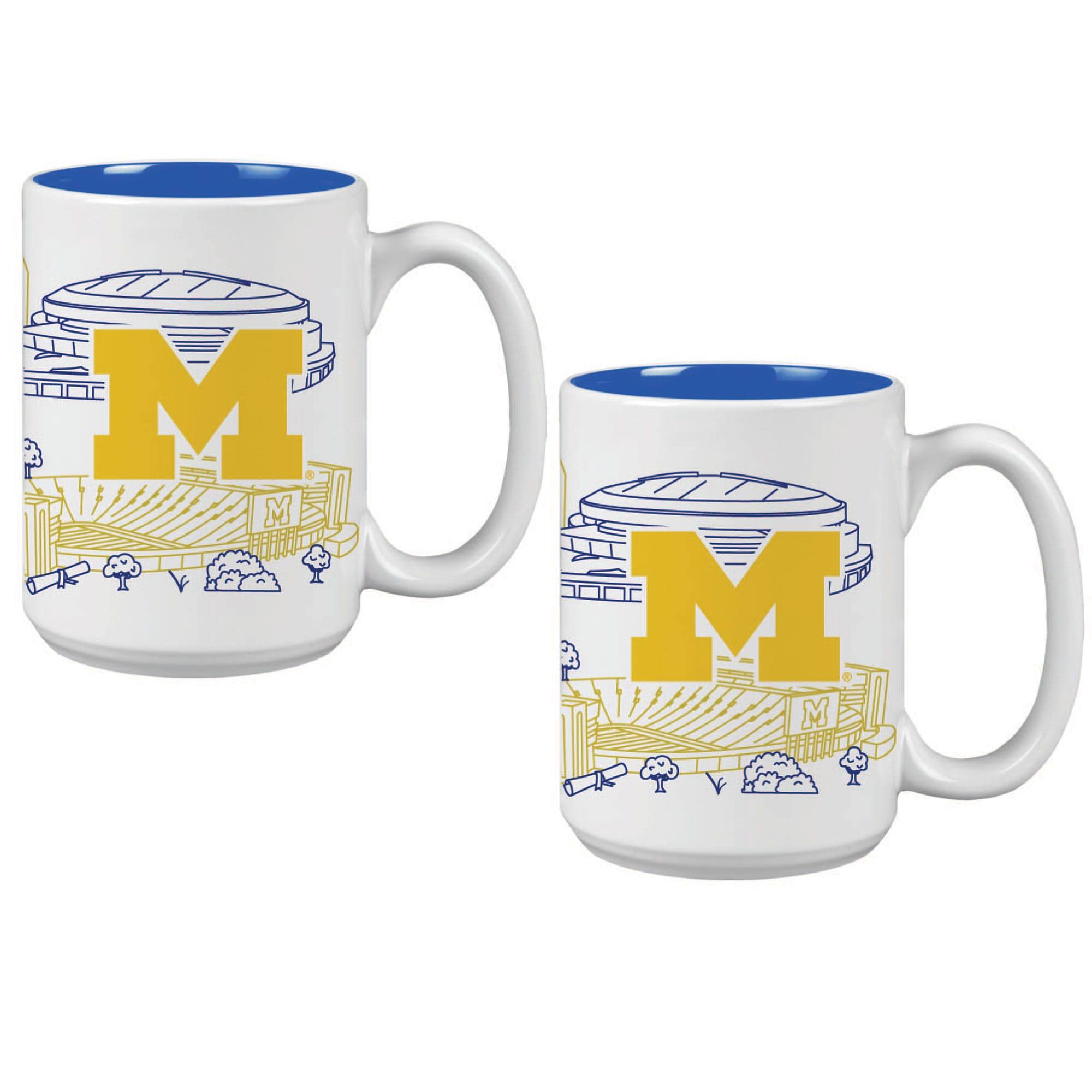 Indigo Falls Michigan Wolverines 15oz. Campus Line Art Coffee Mug Two ...