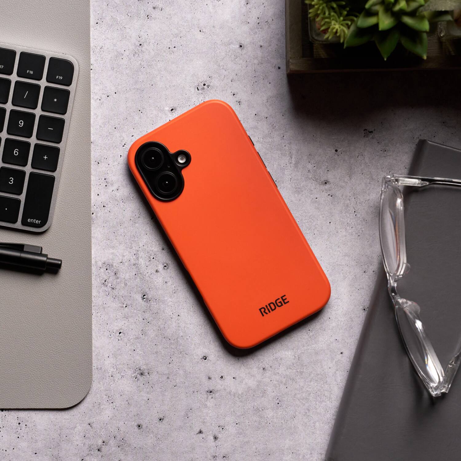 The Ridge Wallet Everyday Phone Case IPhone 16 Basecamp Orange A0260 ...