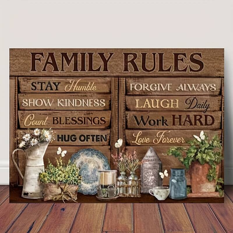 blue 1pcs canvas painting with wood frame, ready to hang, stay humble ...